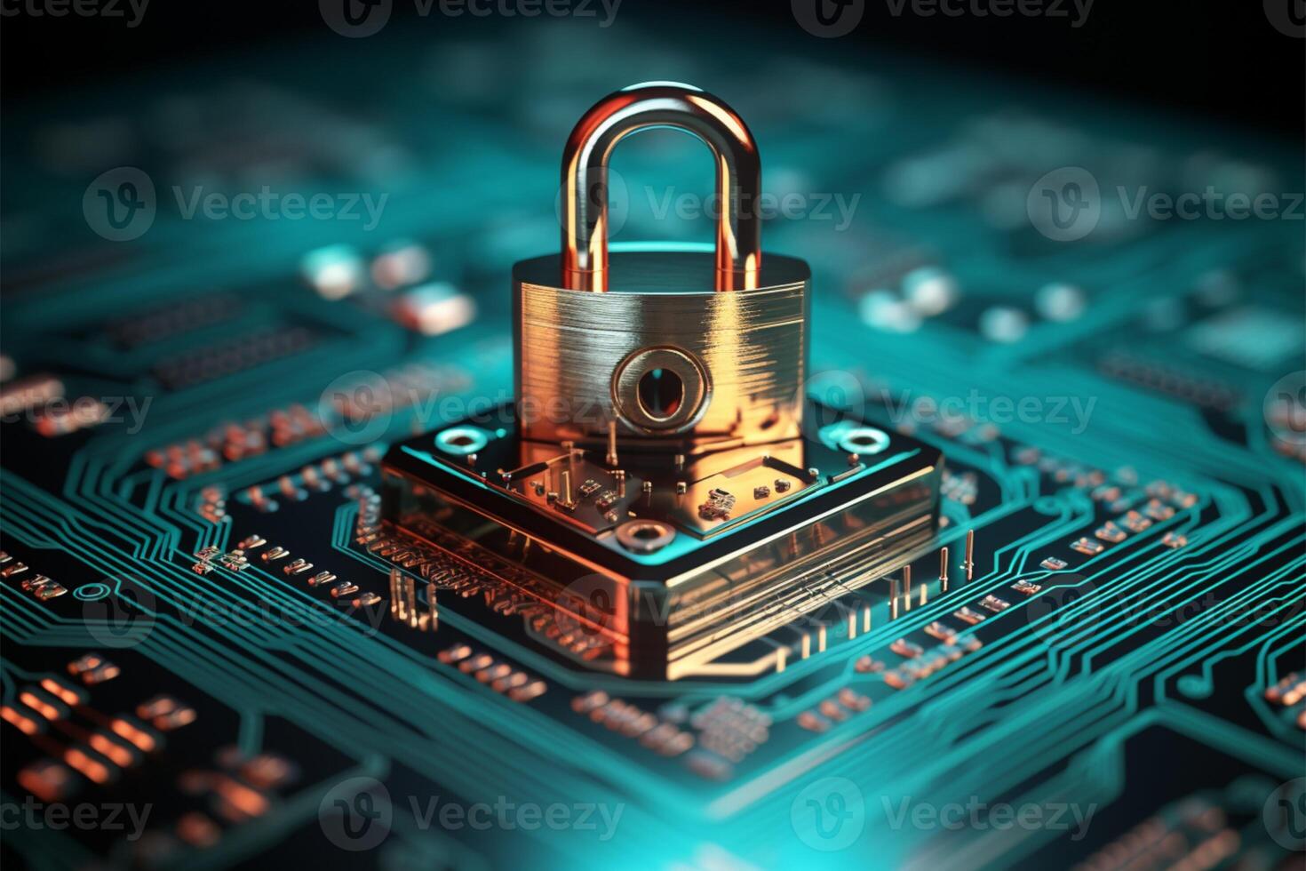 Depicting cybersecurity through a symbolic padlock image for enhanced ... Depicting cybersecurity through a symbolic padlock image for enhanced ...