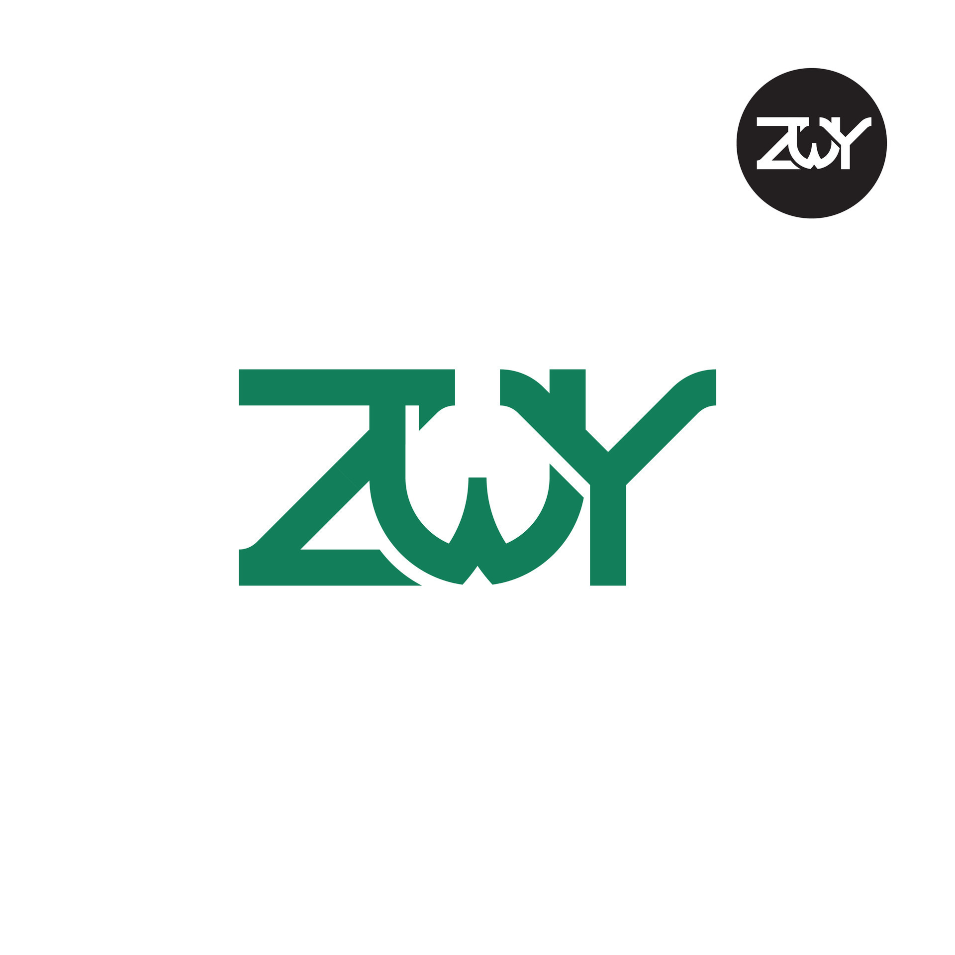 Letter ZWY Monogram Logo Design 33116877 Vector Art at Vecteezy