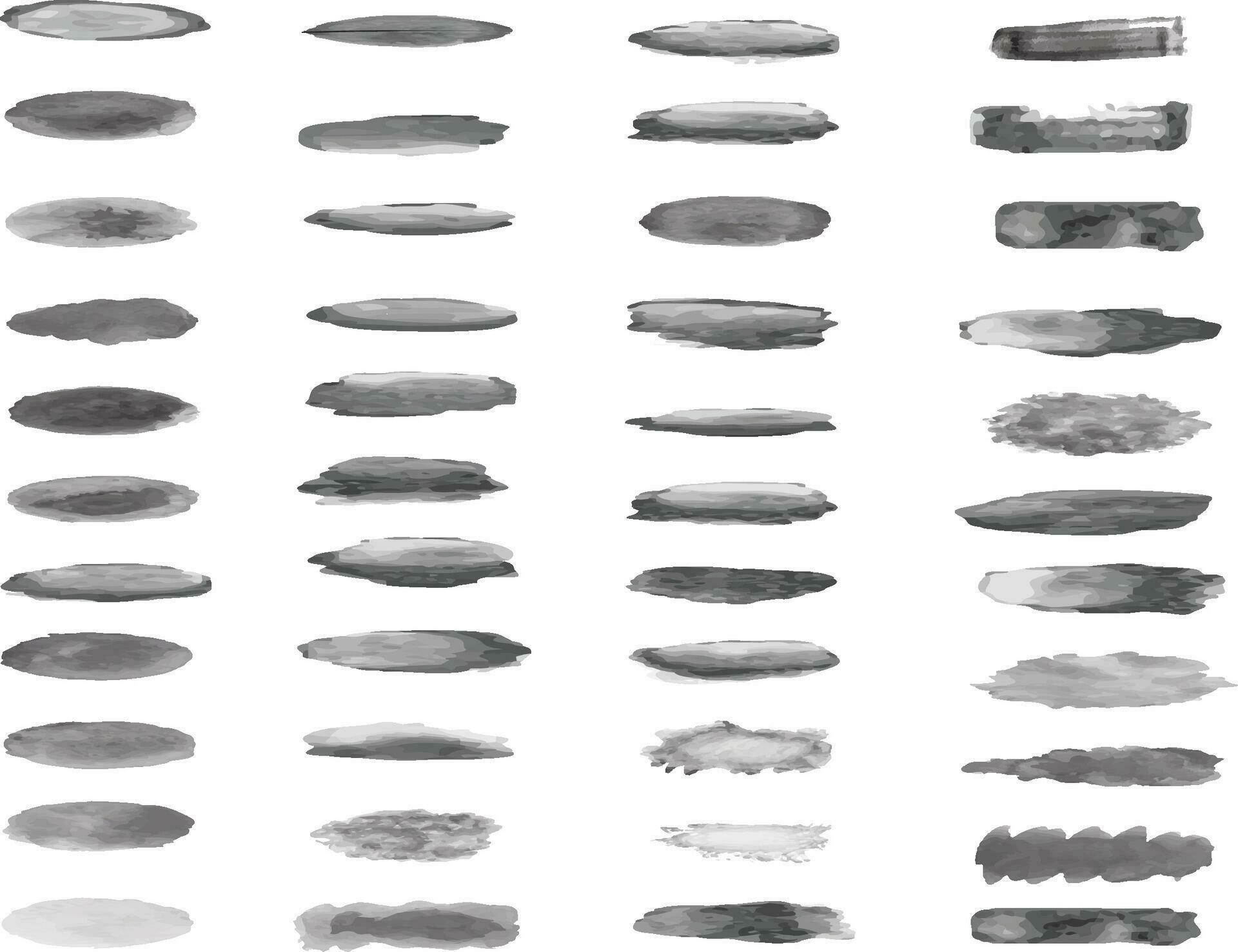 Watercolor brush strokes, Vector watercolor stains, Set of hand-painted ...