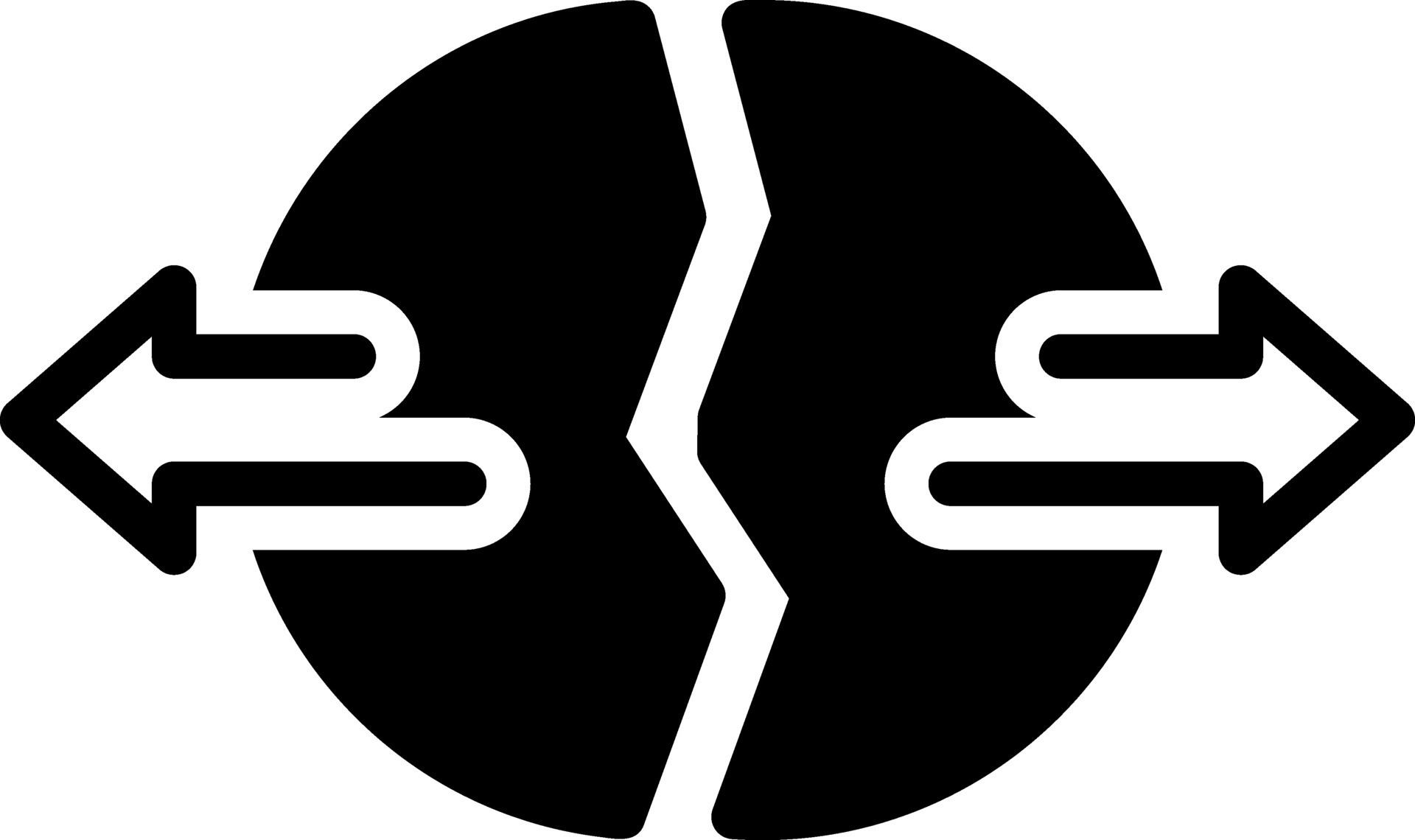 solid icon for divided 33123699 Vector Art at Vecteezy