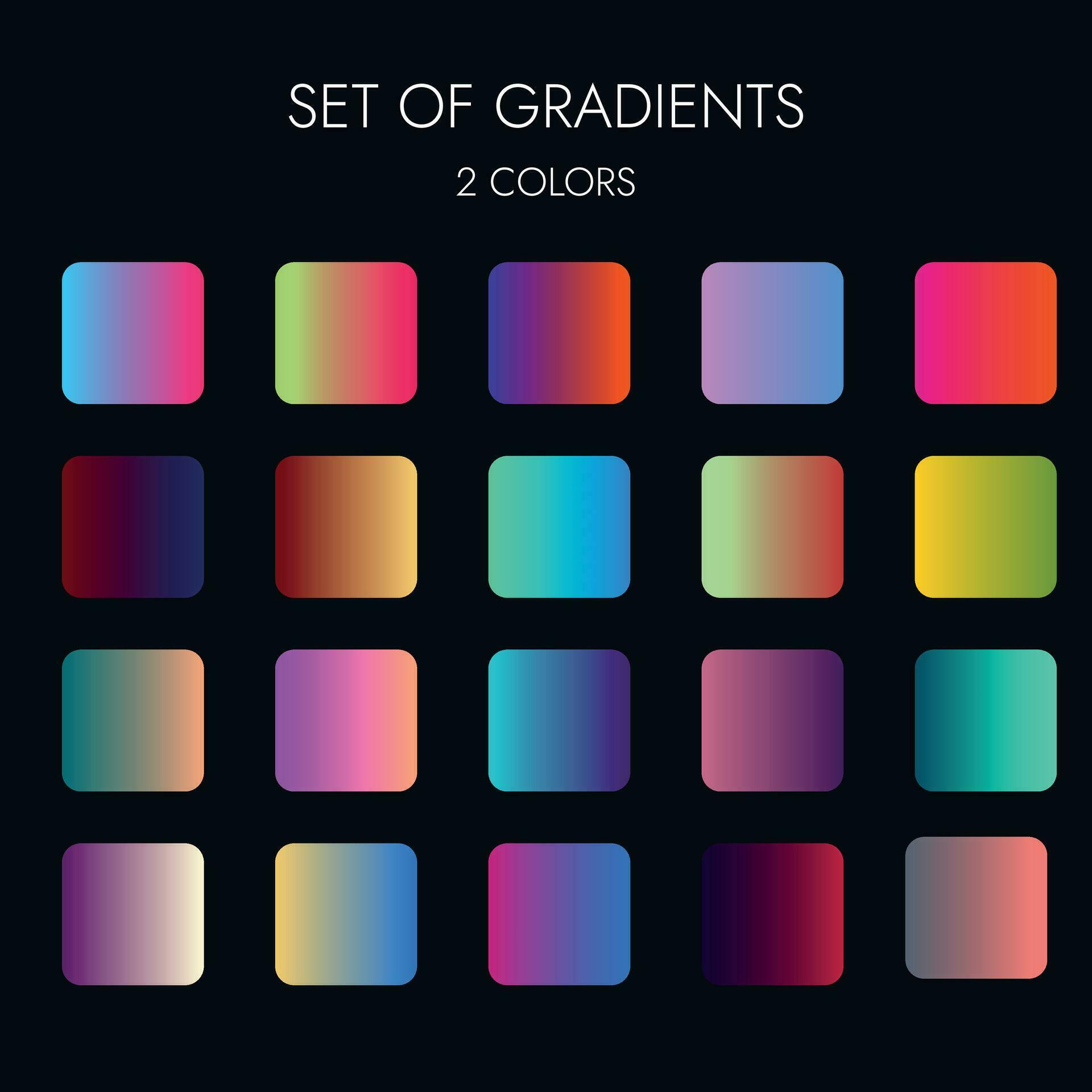 Set of colorful gradients. UI gradients collection. gradient color background. Modern screen ...