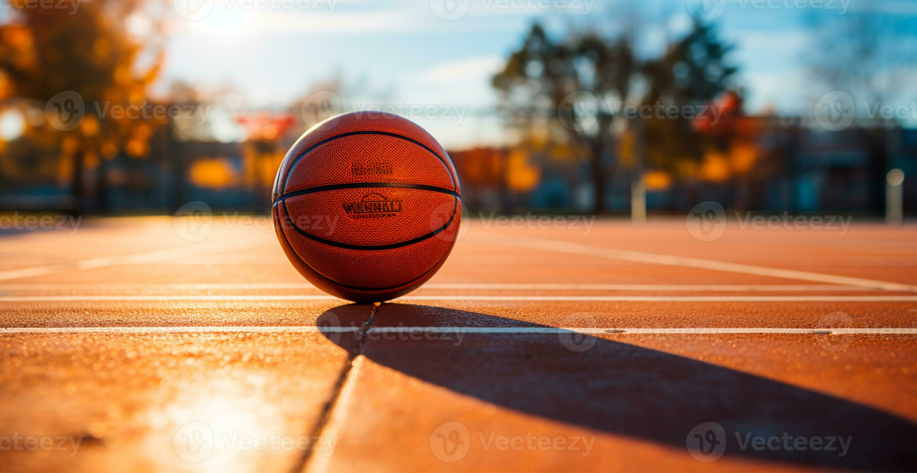Basketball on an open court at sunset AI generated image 33125283 Stock Photo at Vecteezy