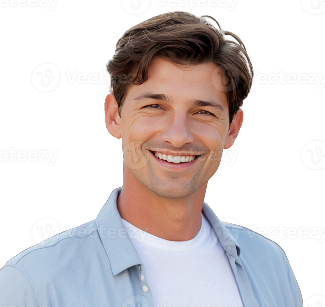 smiling young man isolated on transparent background generative ai ...