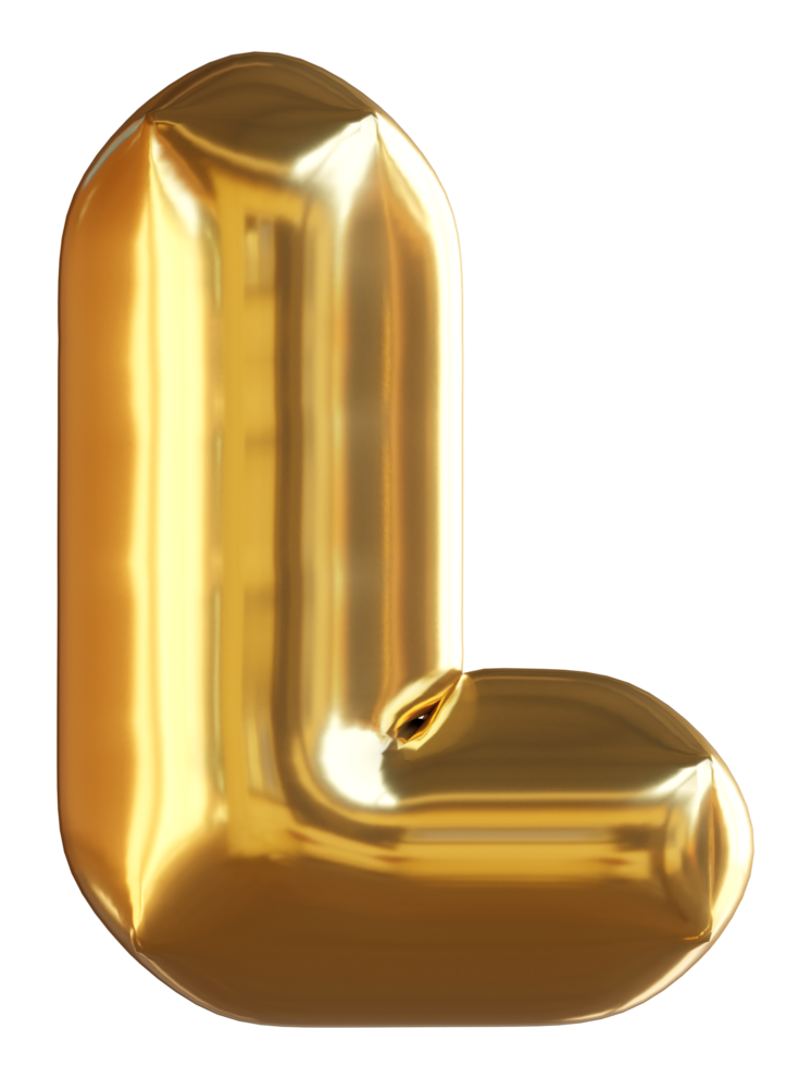 Golden balloon Alphabet L 33127439 PNG