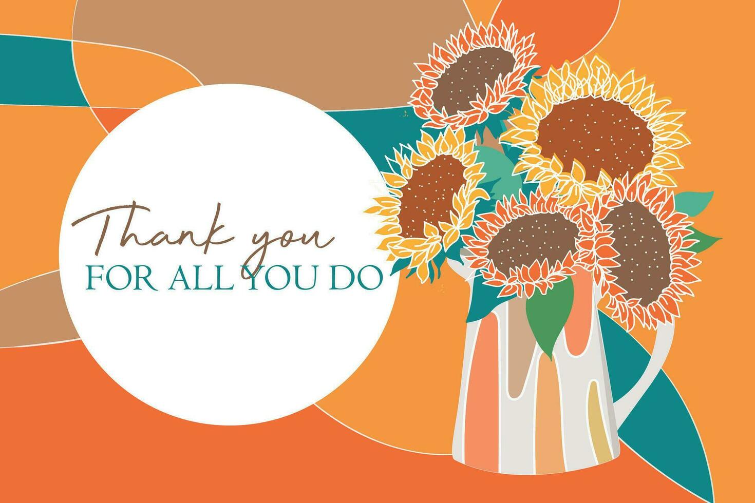 Sunflower thankyou card 33129337 Vector Art at Vecteezy