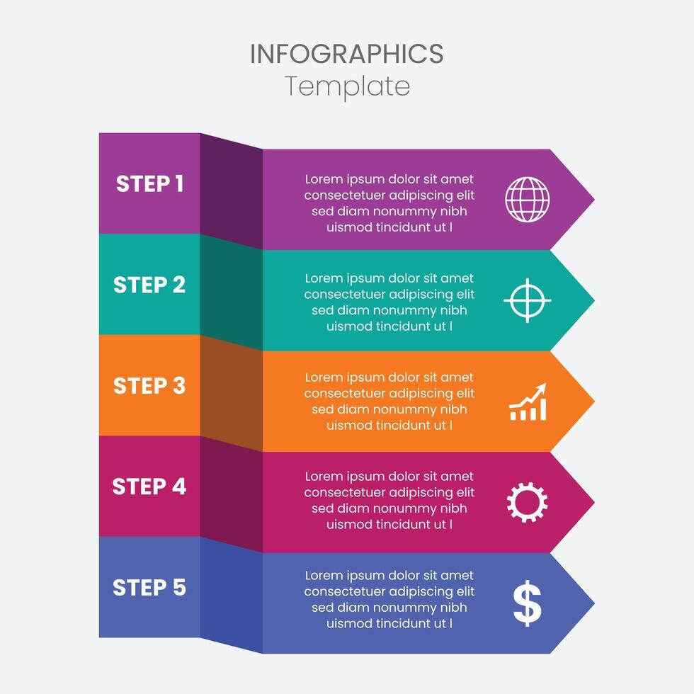 Business infographic thin line process. creative design for steps ...