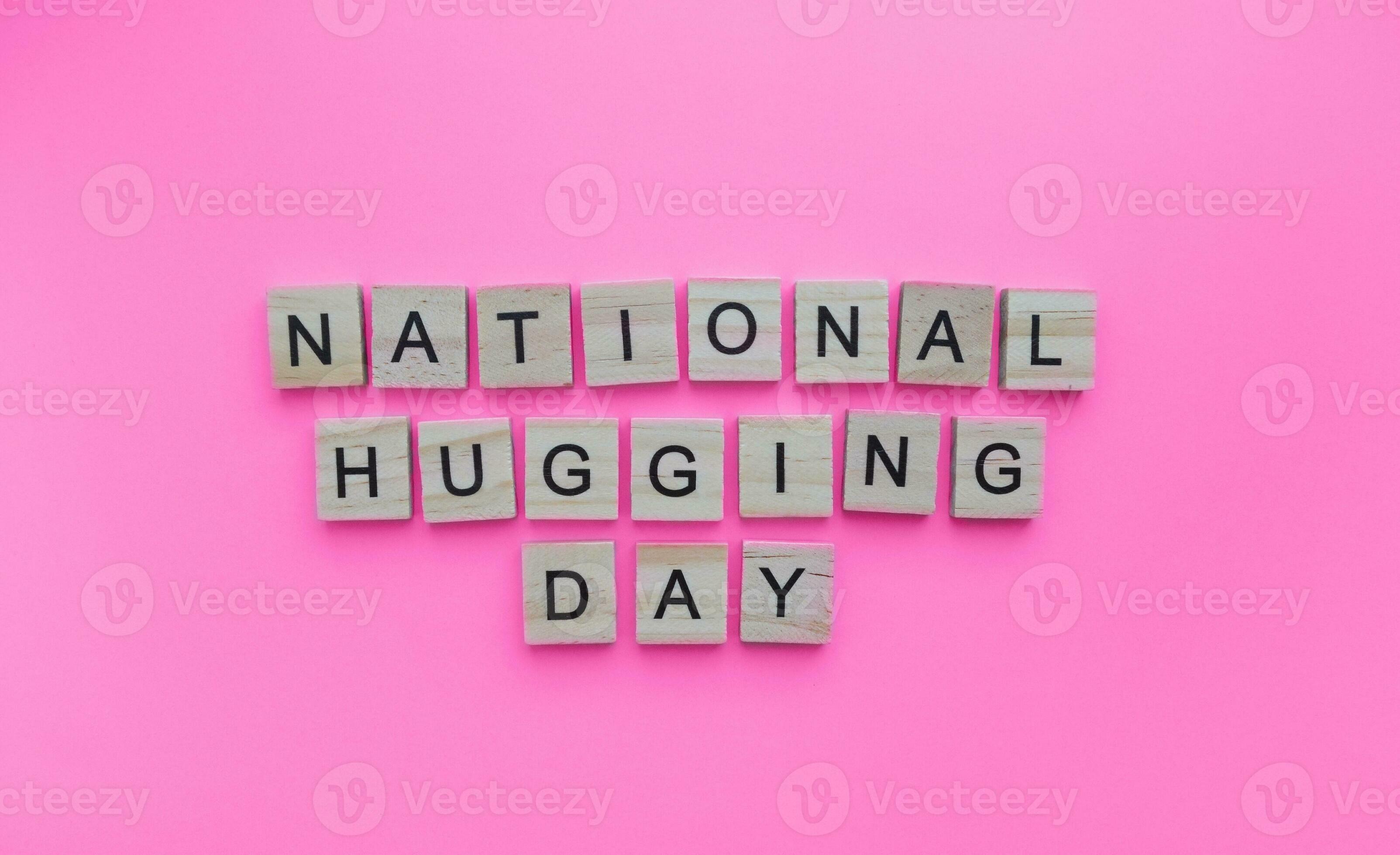January 21 National Hugging Day National Hug Day Minimalistic Banner With The Inscription In