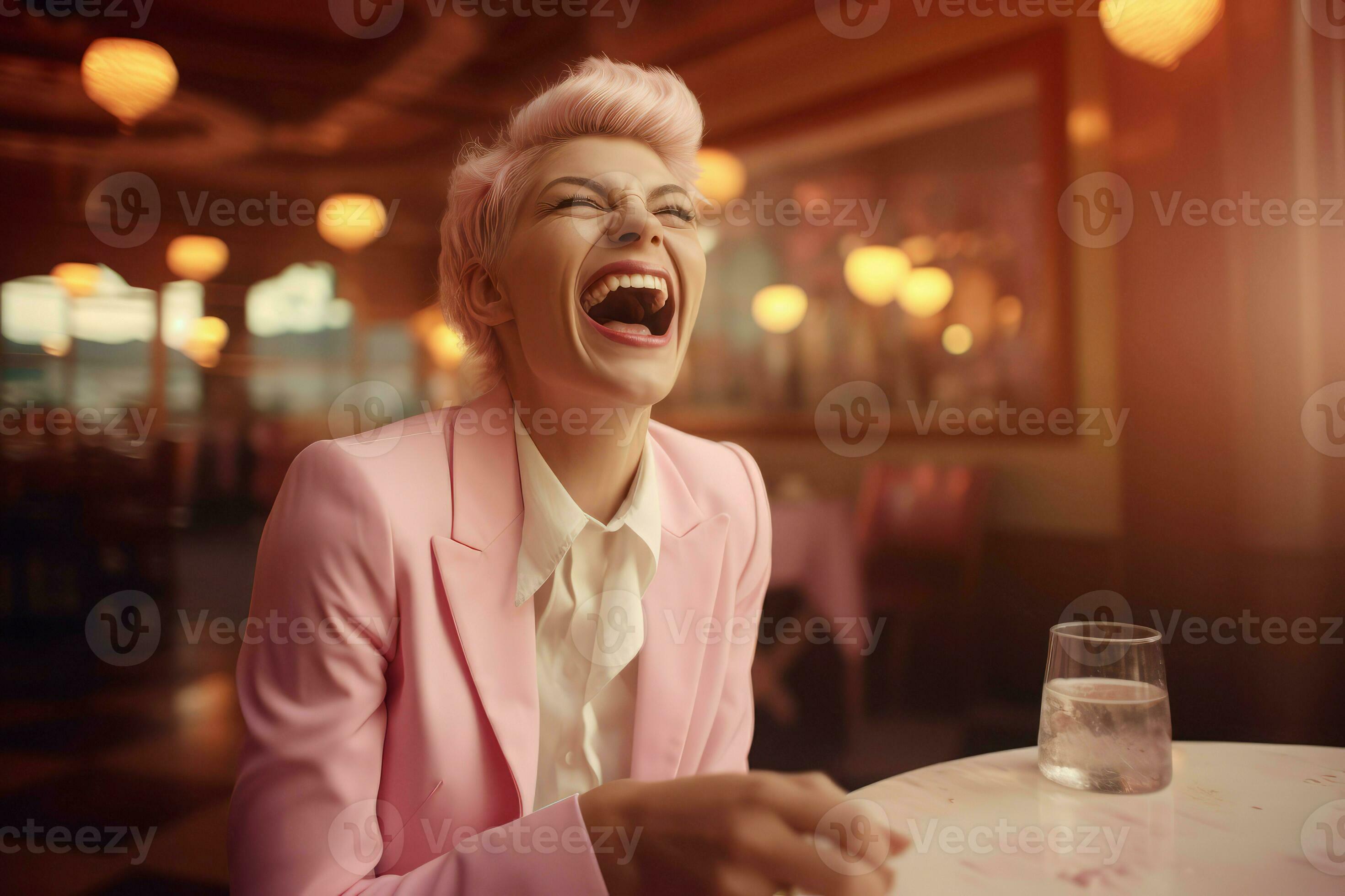 Non binary model laughing. Generate ai 33133571 Stock Photo at Vecteezy Non binary model laughing. Generate ai 33133571 Stock Photo at Vecteezy