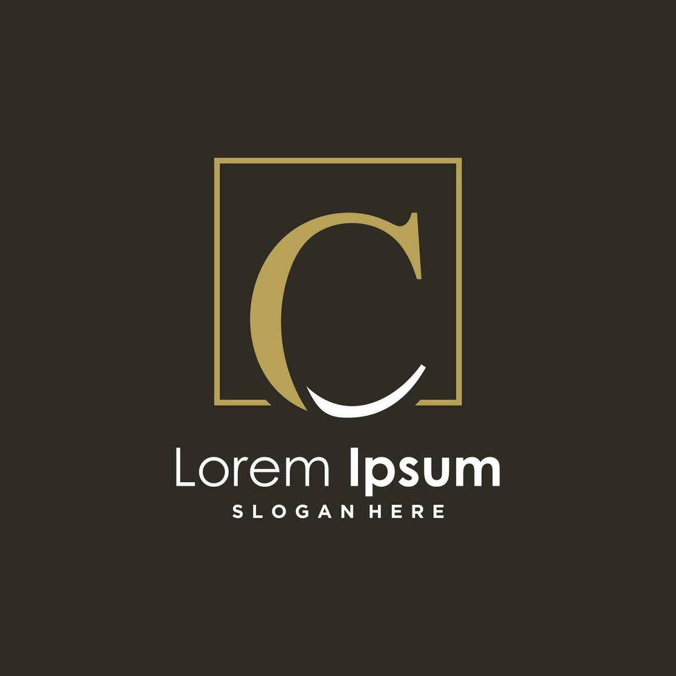 Letter C design with creative unique element idea concept and icon ...