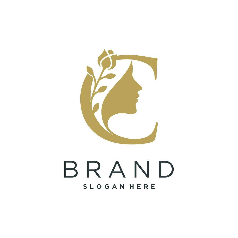 Letter C design with creative unique element idea concept and icon ...