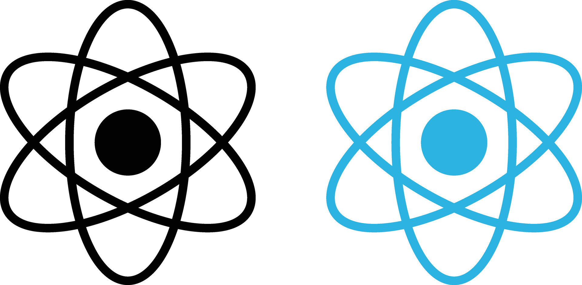 Black and blue atom icon vector isolated on white background 33140875 ...