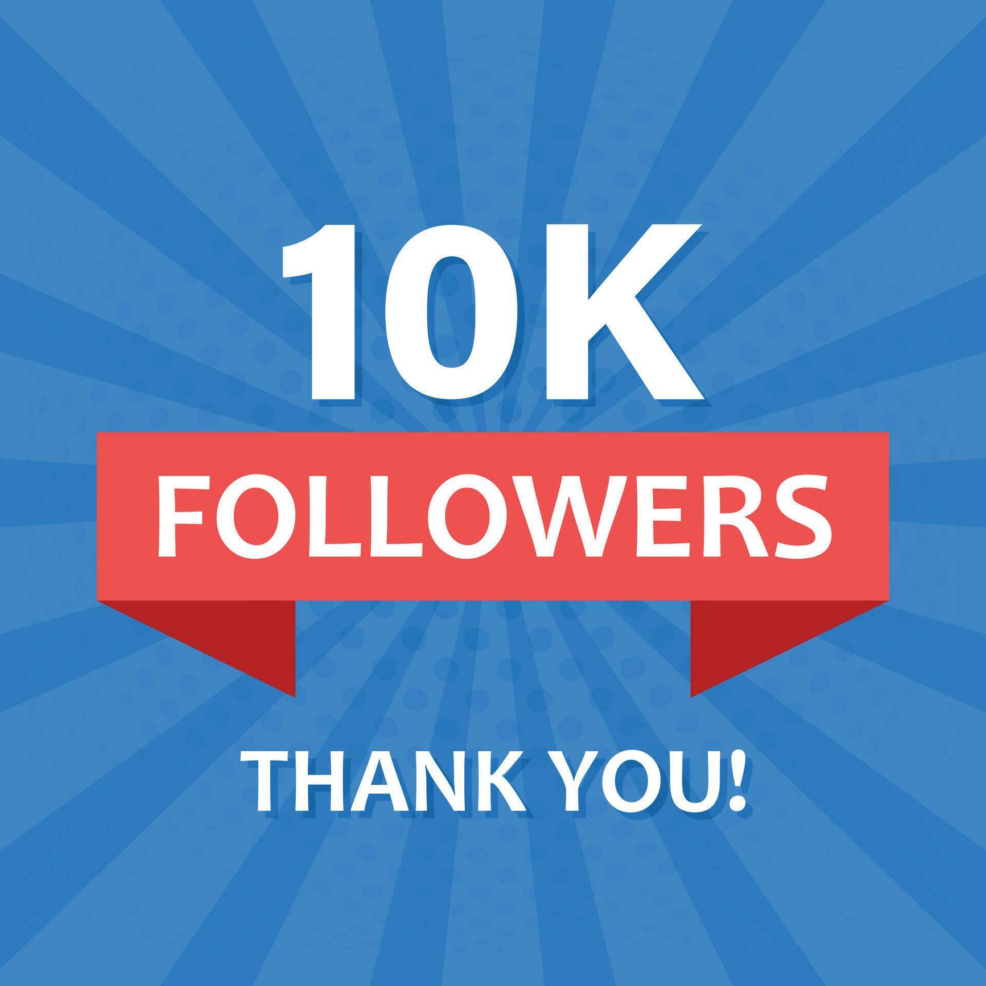 Thank You 10000 Followers Icon In Flat Style Subscription Amount