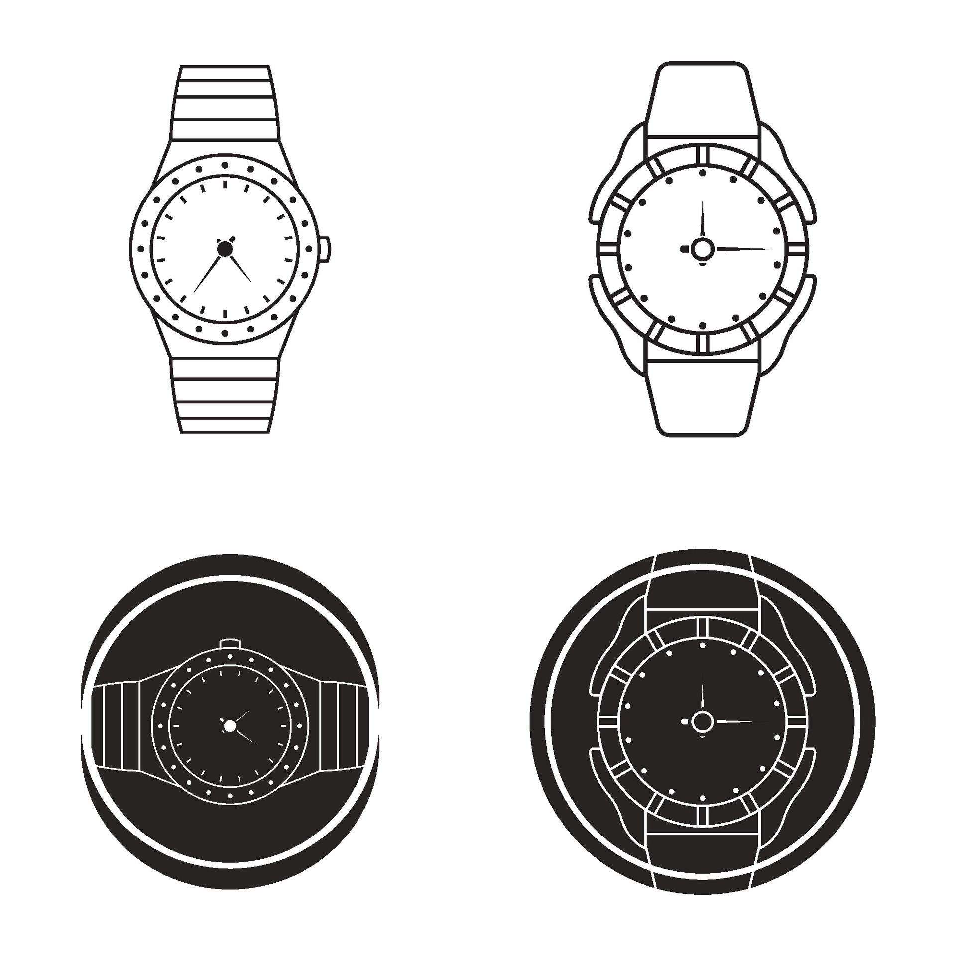 Clock Icon Set Vector 33141550 Vector Art At Vecteezy
