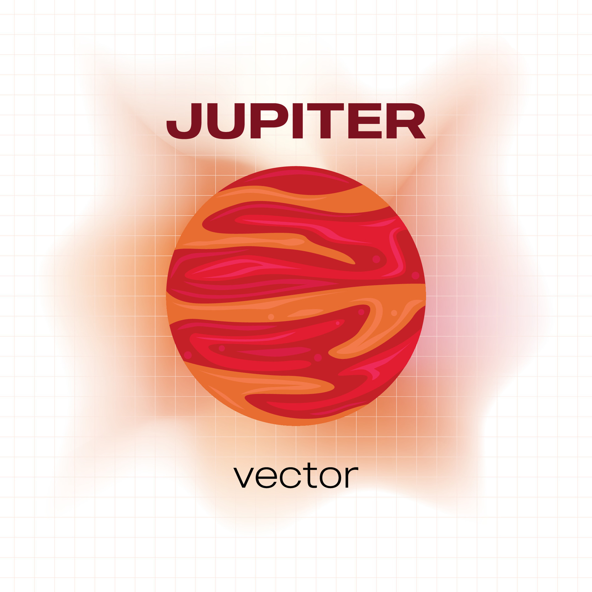 Planet Jupiter vector illustration with mesh 33142639 Vector Art at ...