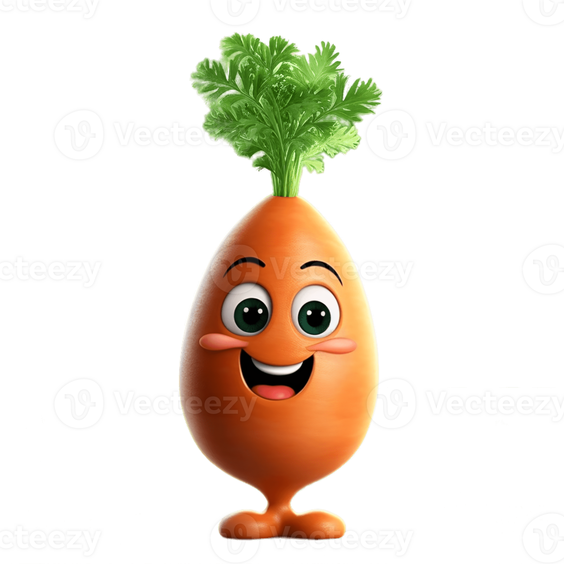 ai generative Cute friendly fruit and vegetable cartoon character ...