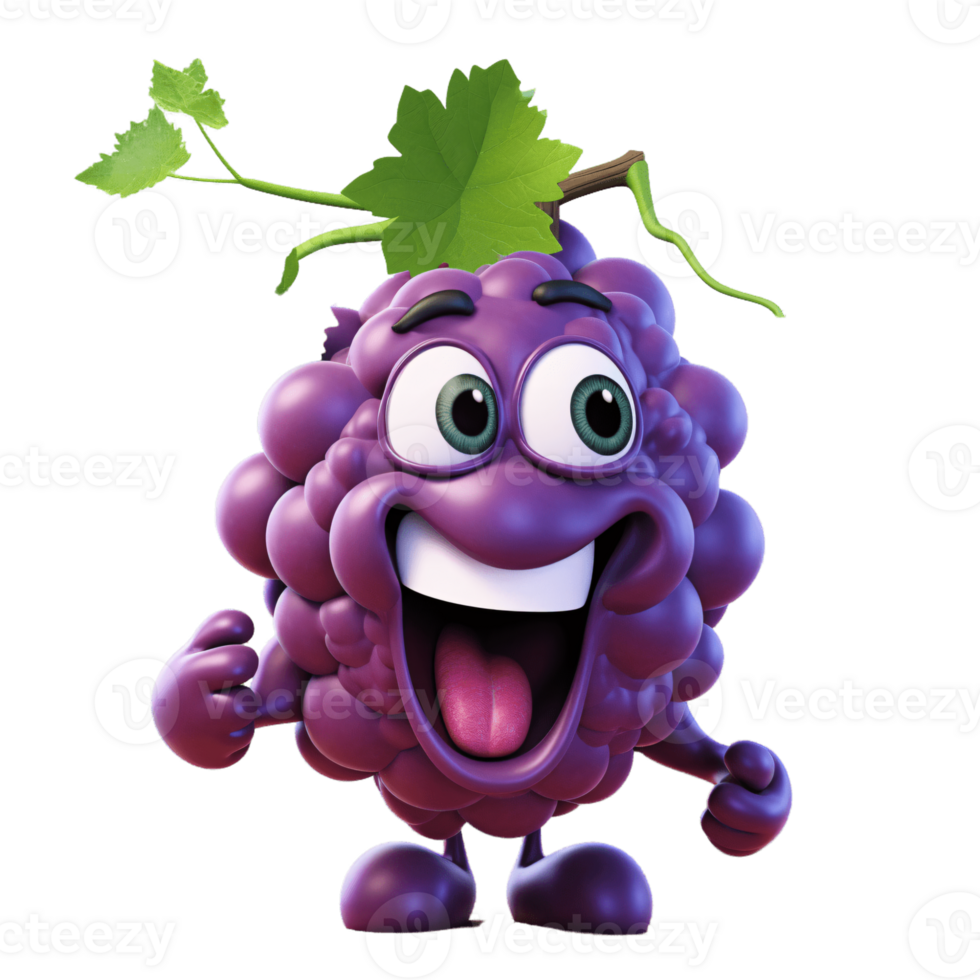 ai generative Cute friendly fruit and vegetable cartoon character ...