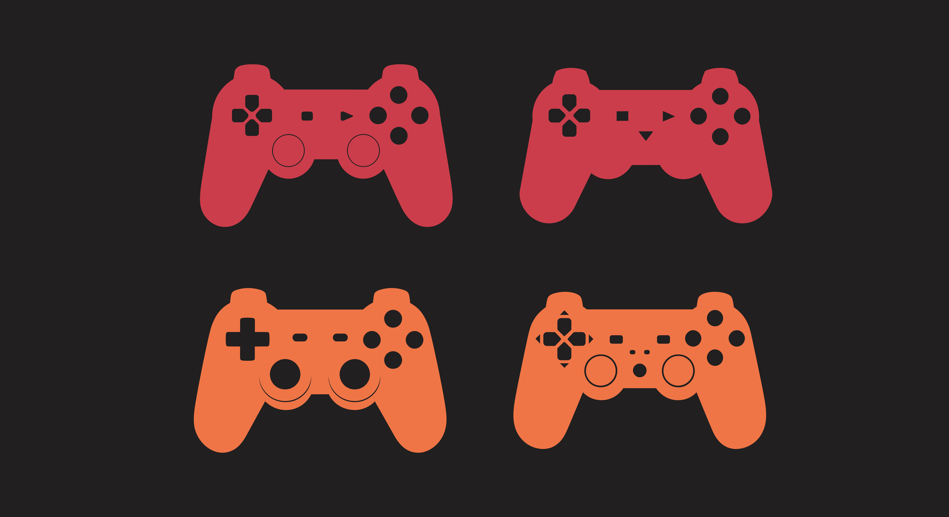 Tech Gaming Futuristic Game Controller Graphics in Vector Format ...