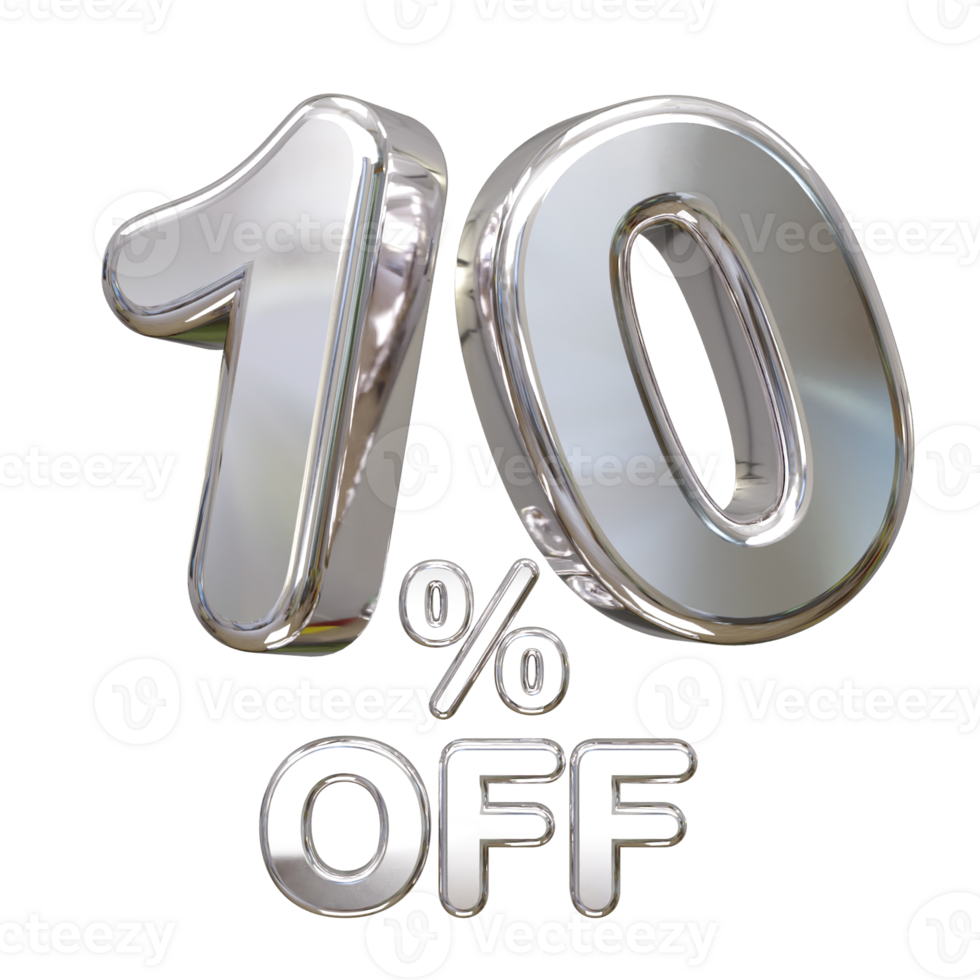 10 Percent Off Discount Sale 3d Rendering Text Illustration 33158378 Png