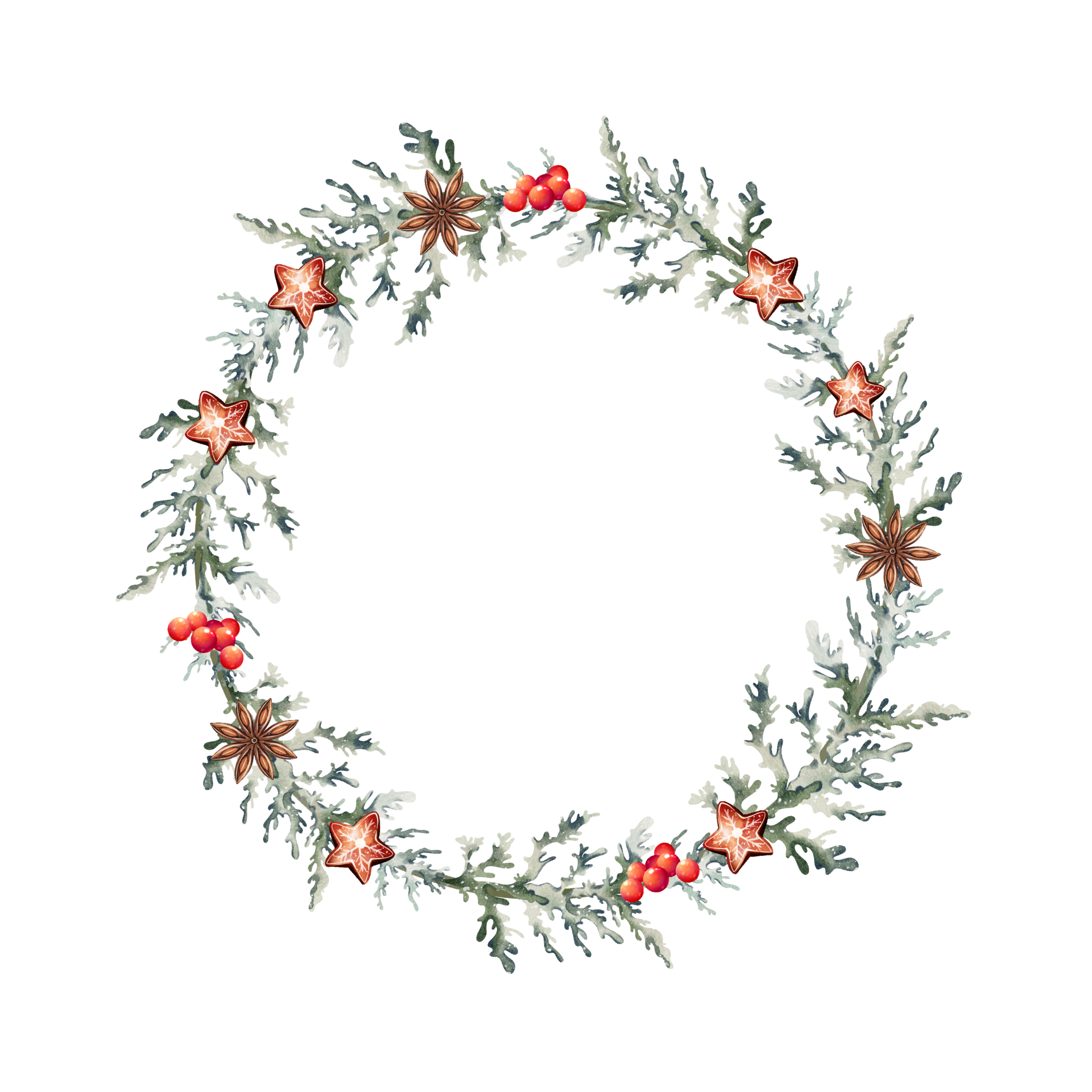 Christmas Wreath Watercolor 33159444 PNG