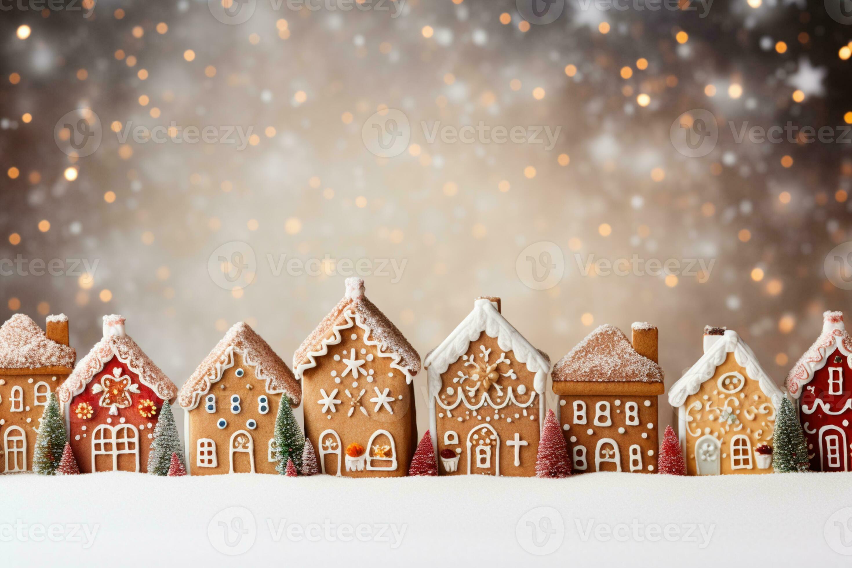 AI Generated Christmas background with gingerbread houses 33162756 ...