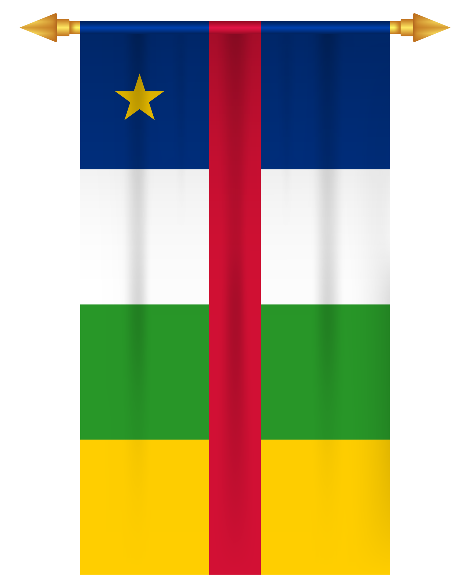 Central African Republic Flag Vertical Pennant Isolated 33172076 Png