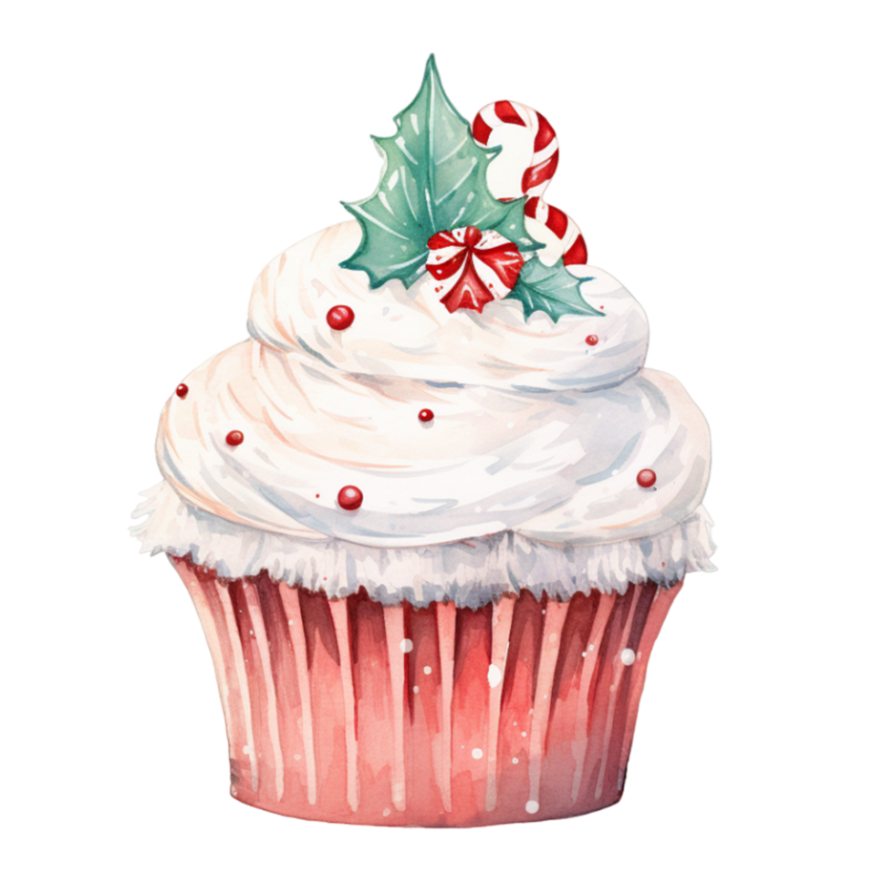 cupcake dessert christmas dessert Ai generative 33172582 PNG