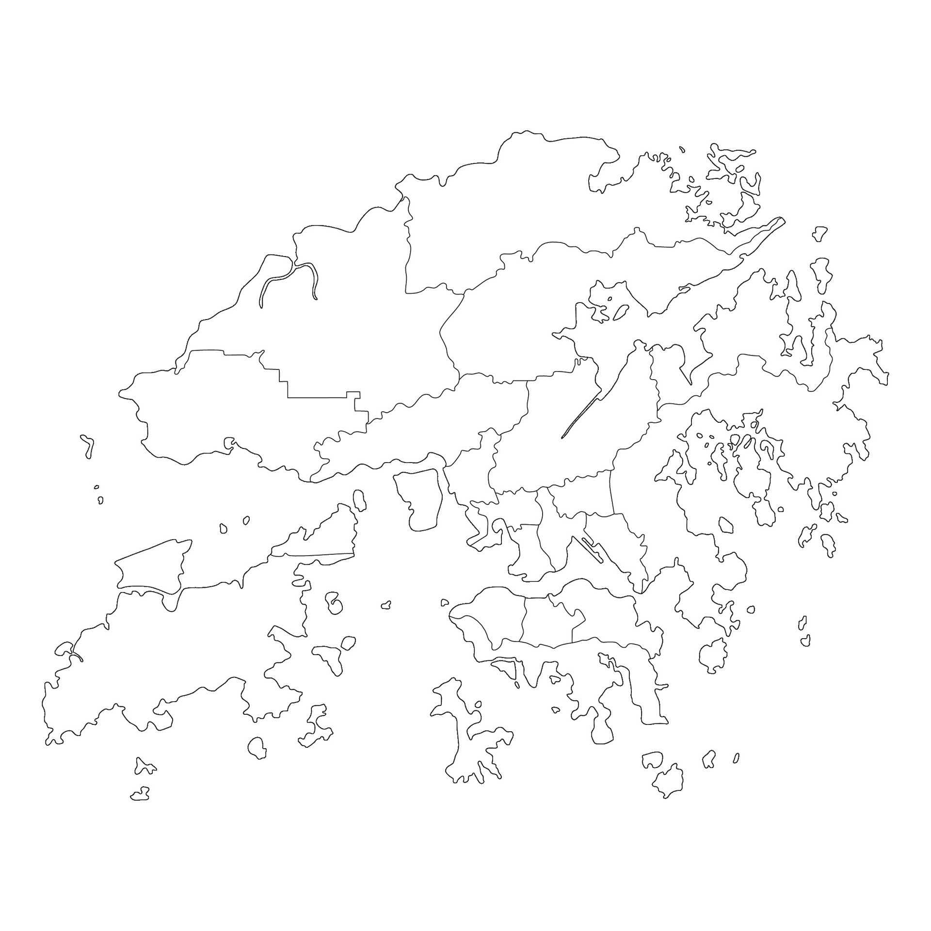 Hong Kong map. Map of Hong Kong in administrative regions 33197062 Vector Art at Vecteezy