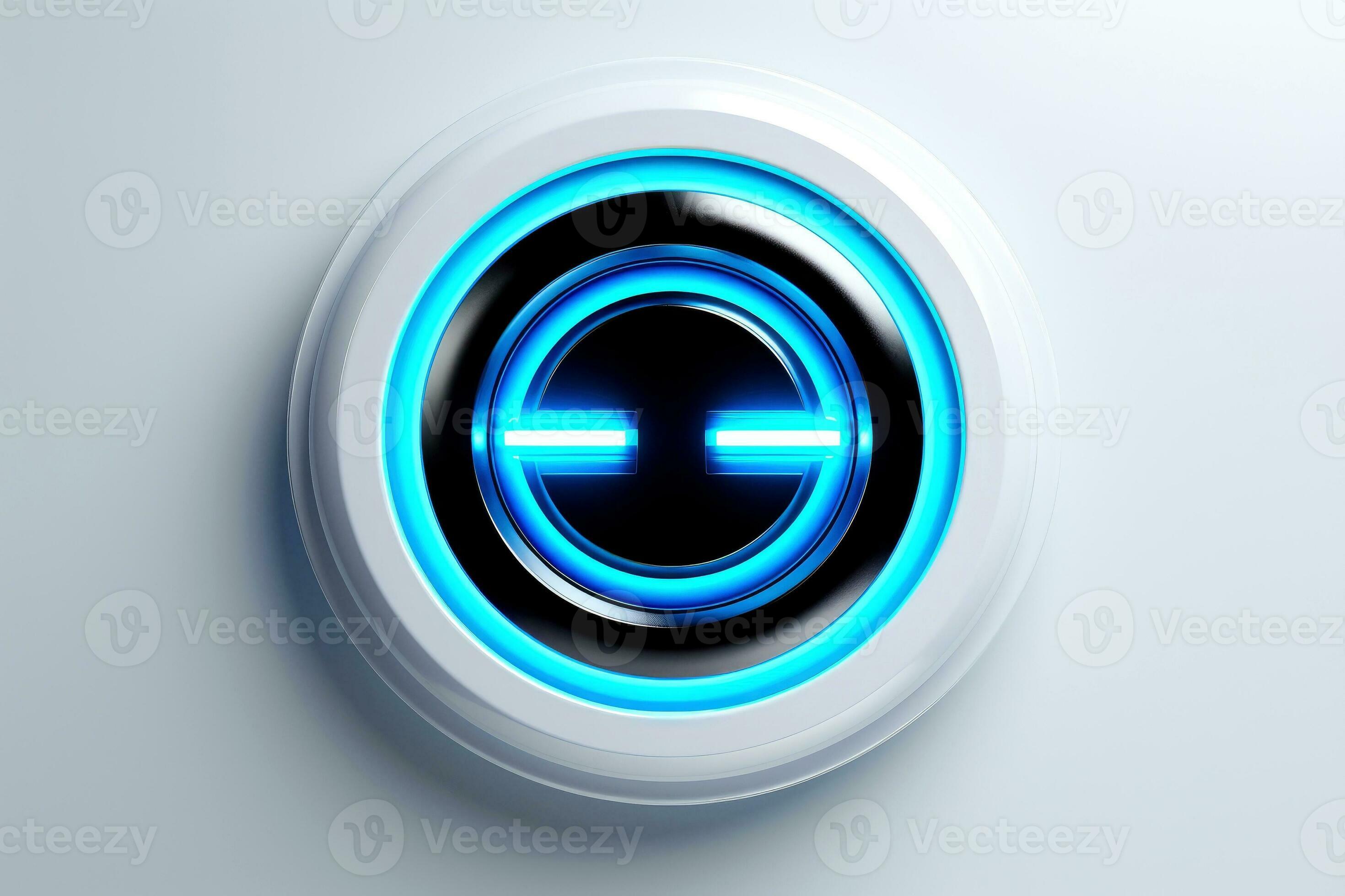 Abstract high tech multicolor button on white background, Generative AI ...