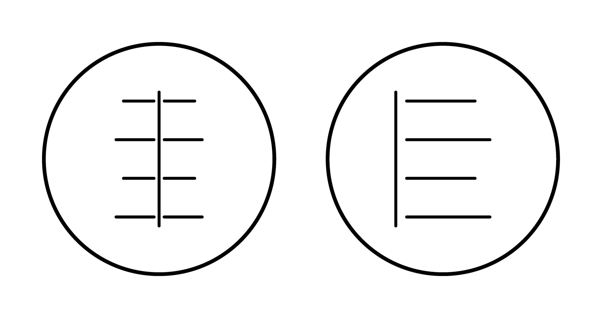 Center Align And Left Align Icon 33213813 Vector Art At Vecteezy