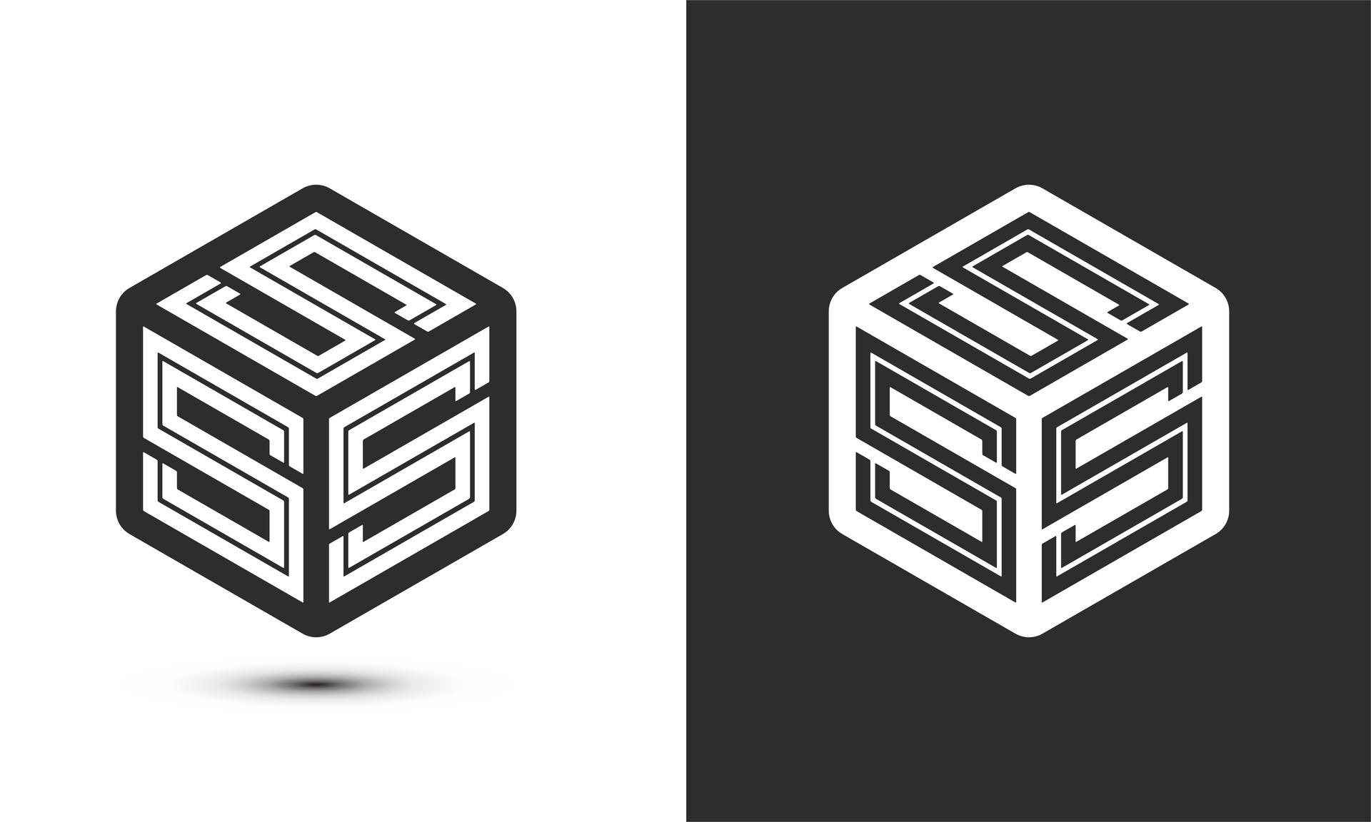 Mi Mi Mi Letra Logo Diseño Con Ilustrador Cubo Logo Vector Logo