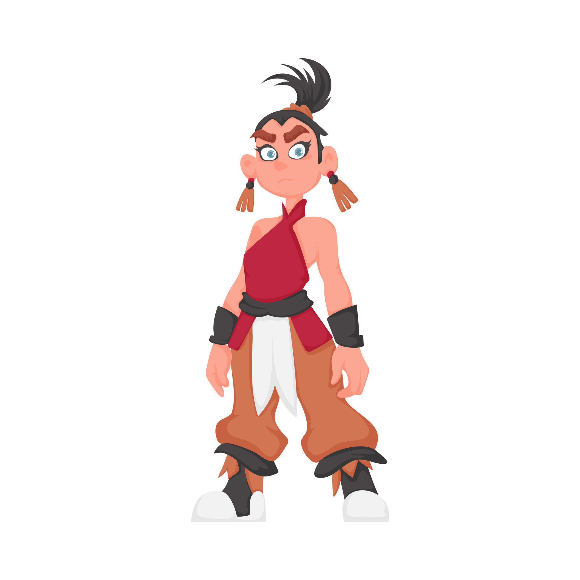 Cartoon Funny And Fabulous Chinese Warrior Girl Cartoon Style 33216457 Vector Art At Vecteezy