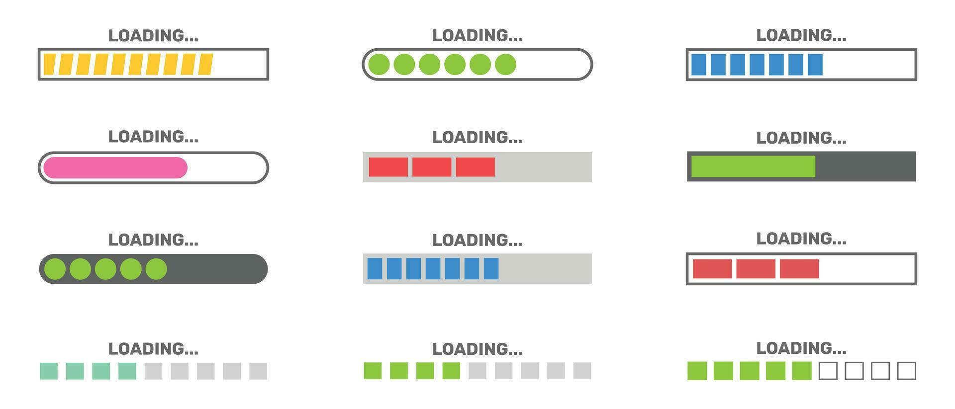 Set of loading icons system software update and upgrade concept ...