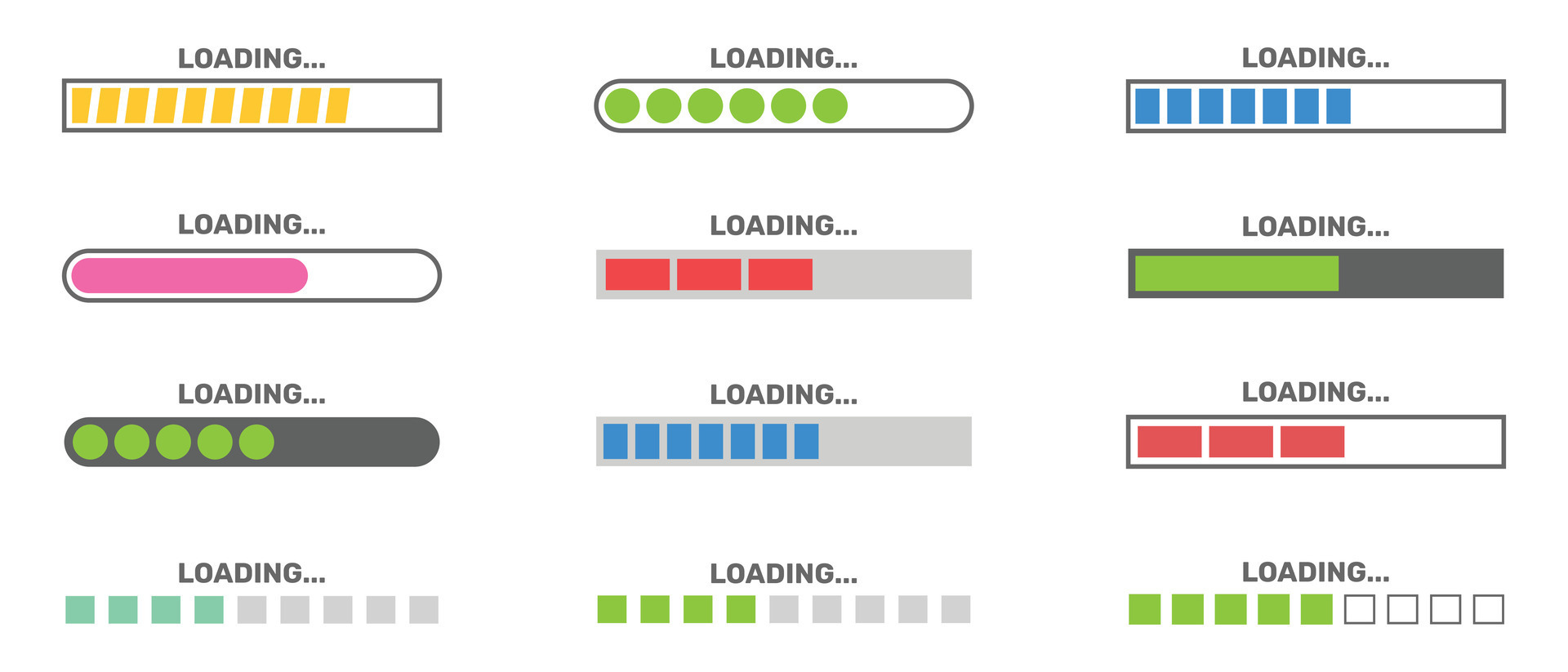 Set of loading icons system software update and upgrade concept ...