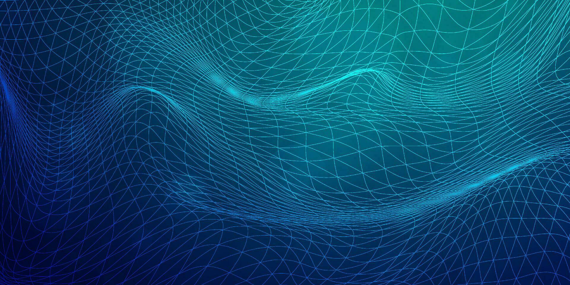 Digital Technology Wave Speed Connect Blue Green Background Cyber Nano Information Abstract