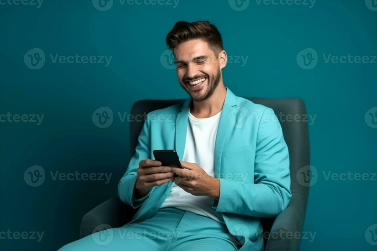 Handsome young male student texting friend, holding smartphone ai ... Handsome young male student texting friend, holding smartphone ai ...