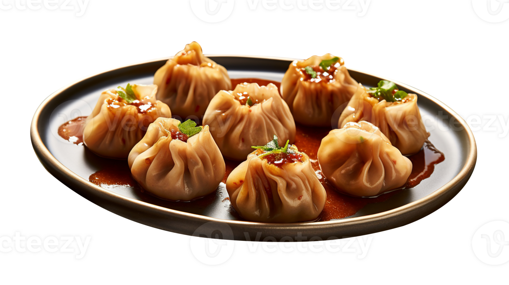A Plate Of Steaming Hot Momos Isolated On Png Background 33225976 Png