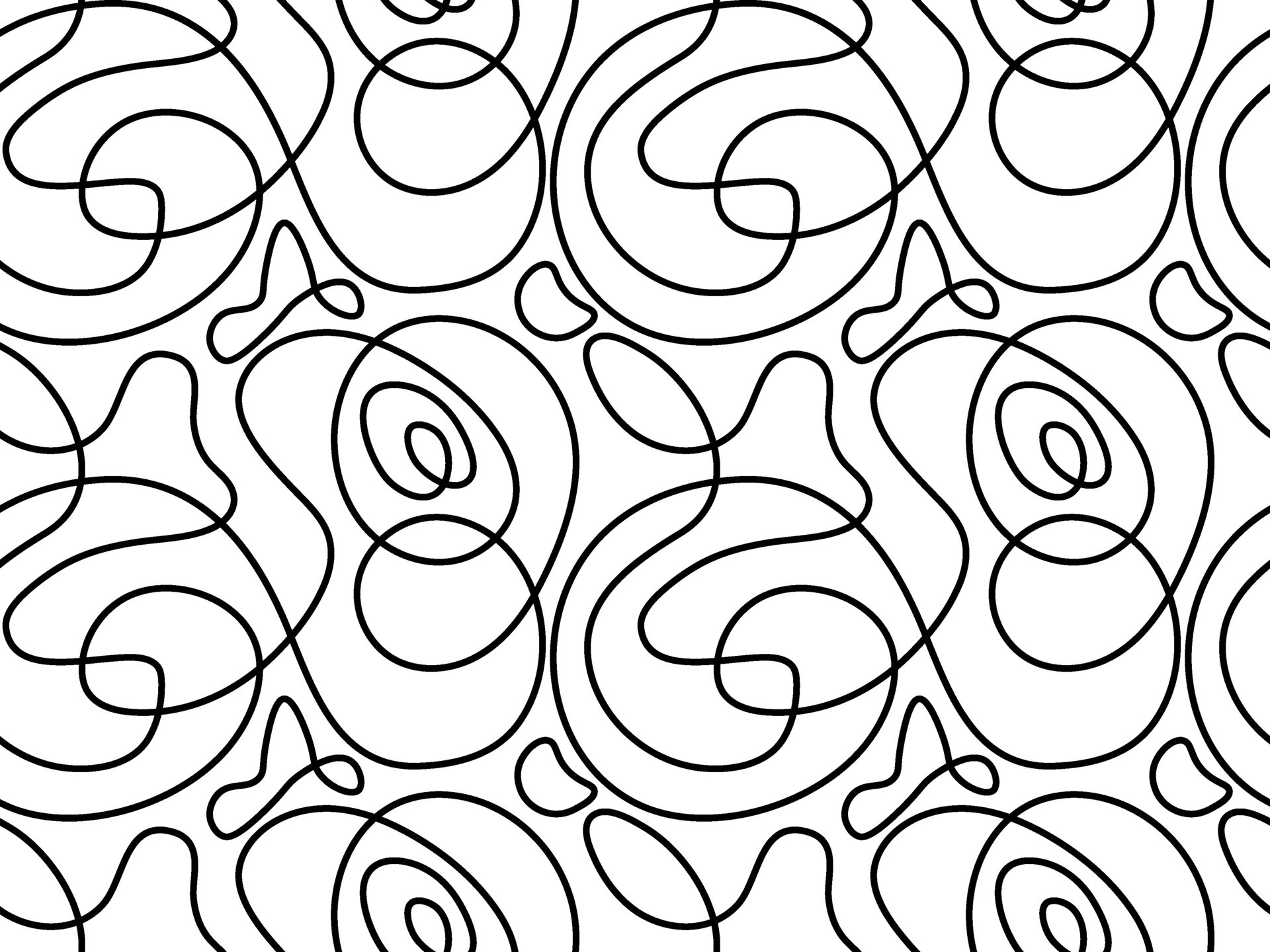 Seamless vector pattern of abstract continuous single line. One line ...