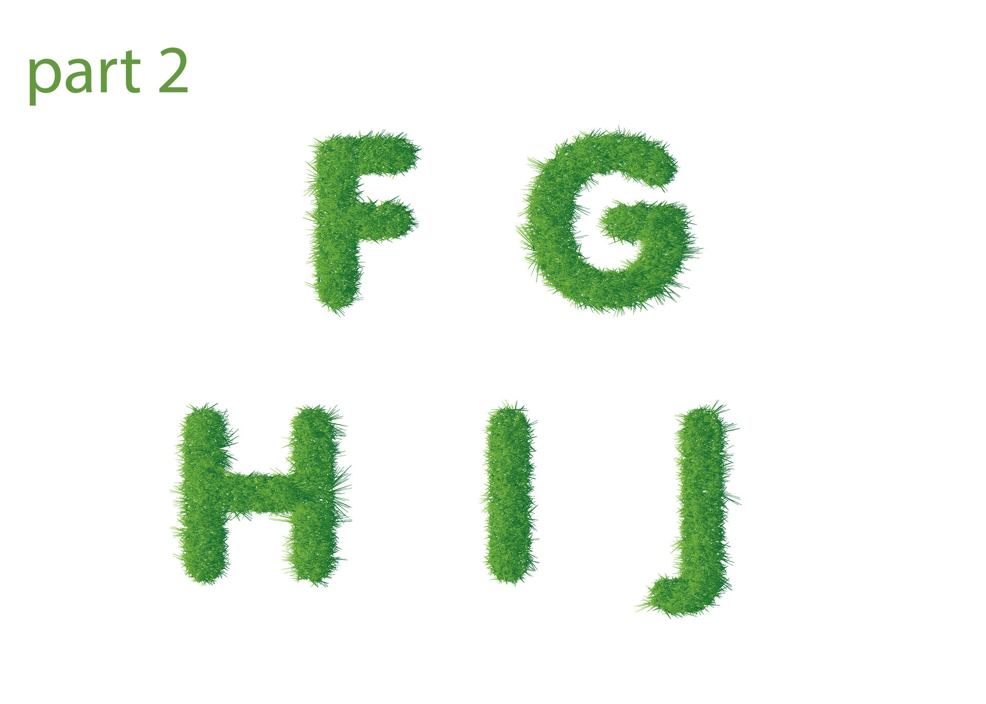 Capital letter F G H I J texture green grass 33230557 Vector Art at Vecteezy