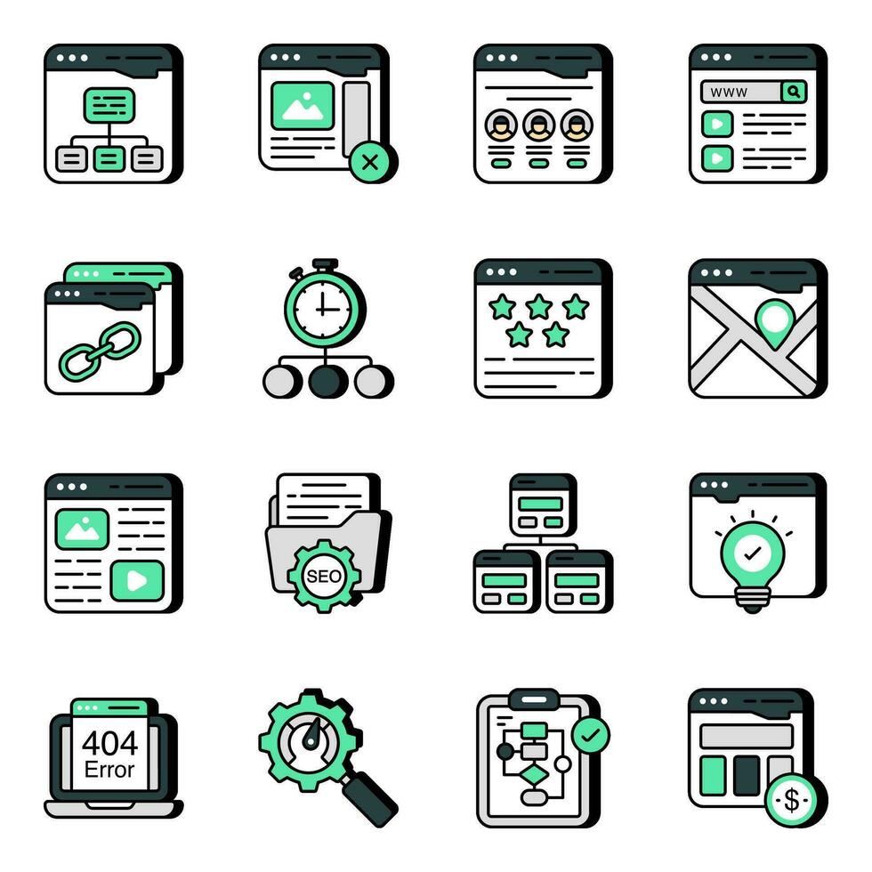 Pack of Seo and Data Flat Icons 33234314 Vector Art at Vecteezy