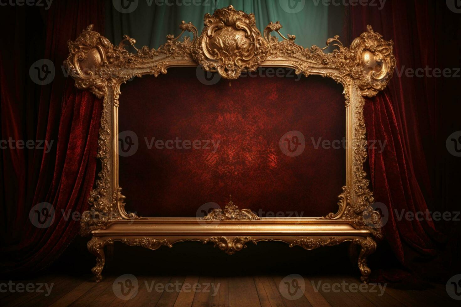 AI Generated Golden Frame Design with copy space 33236758 Stock Photo ...