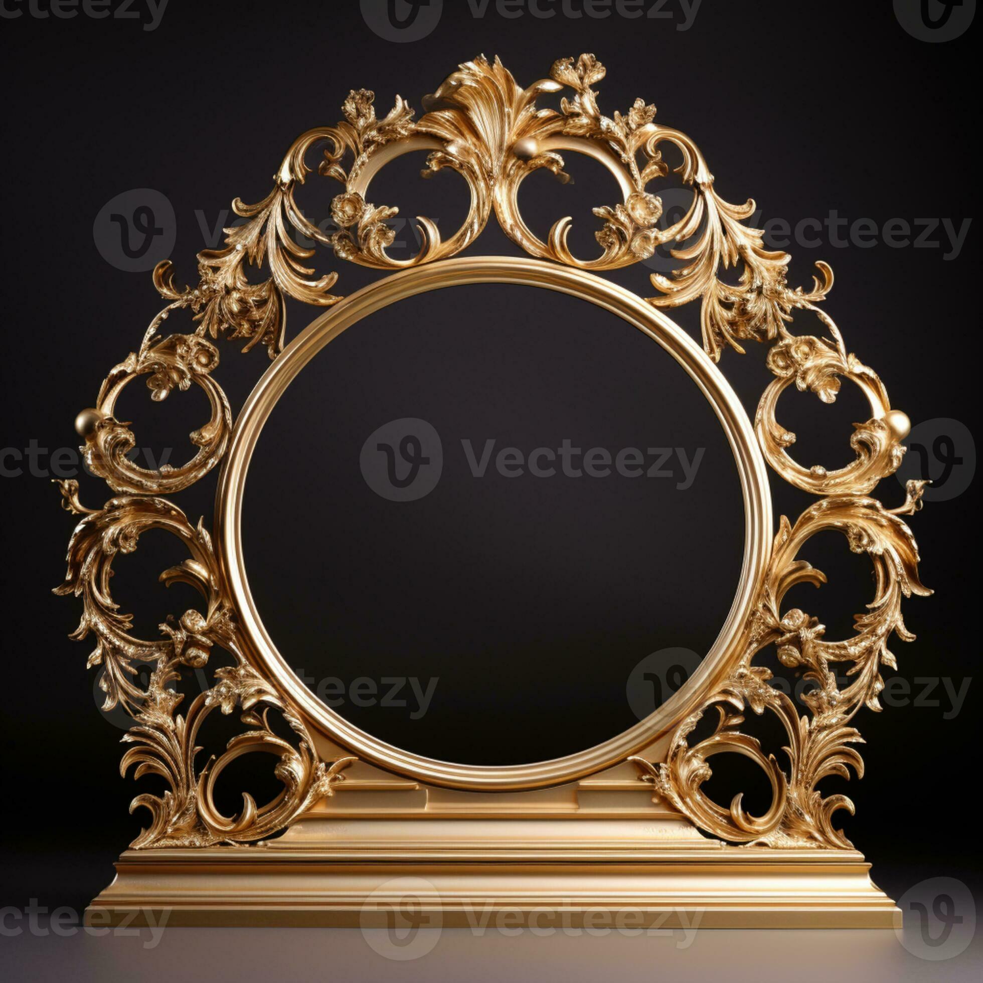 AI Generated Golden Frame Design with copy space 33237198 Stock Photo ...