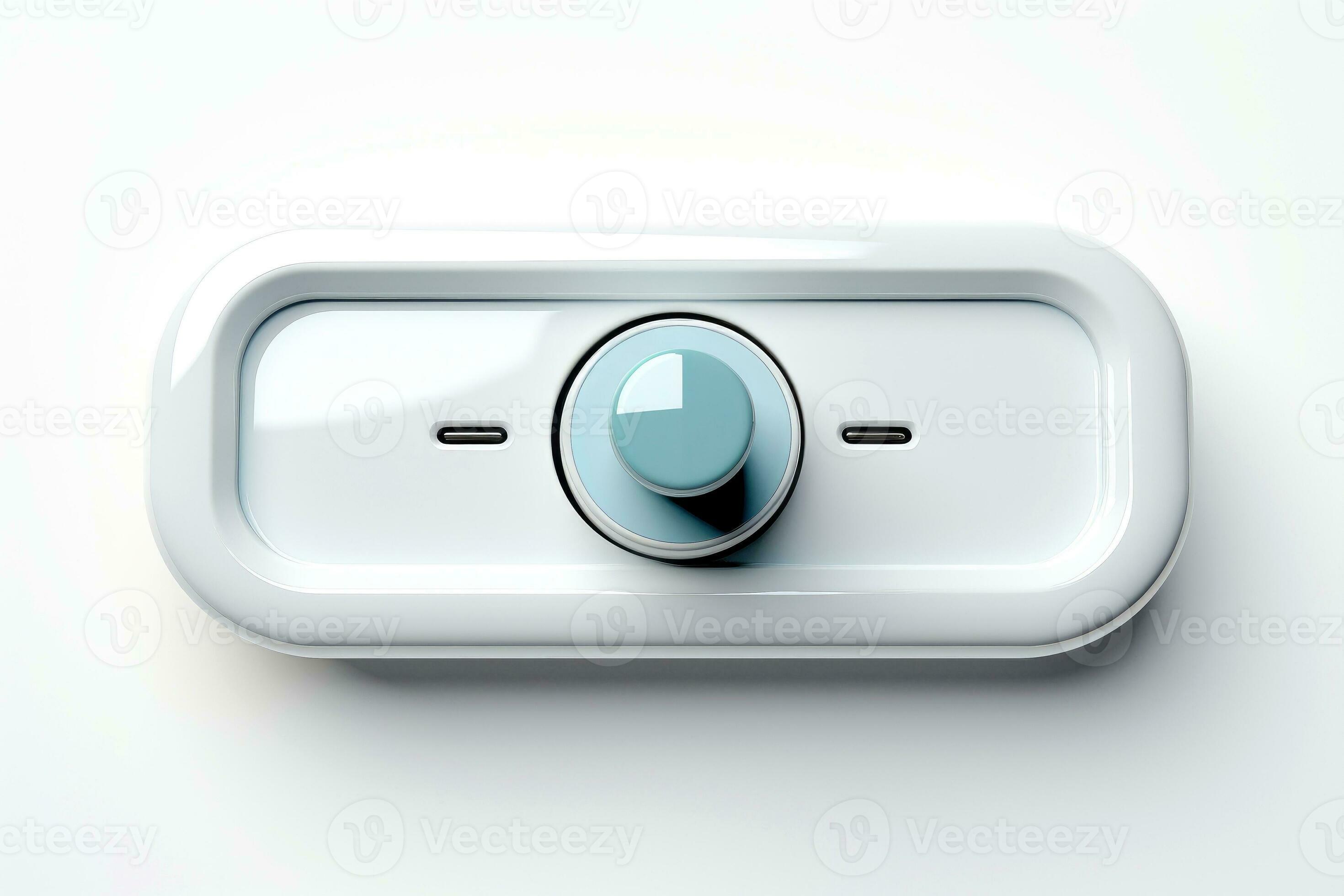 Abstract high tech multicolor button on white background, Generative AI ...