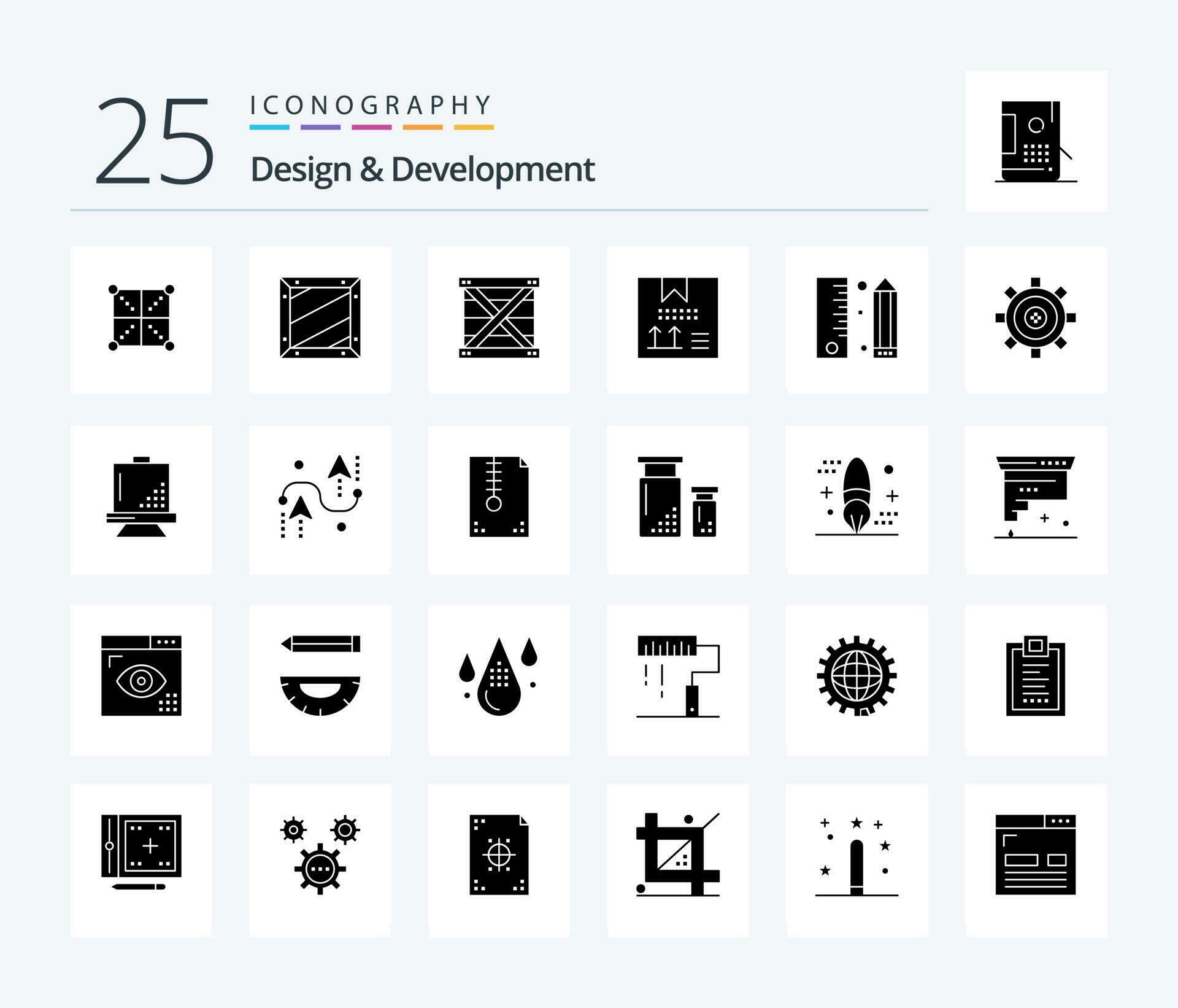 Design Development 25 Solid Glyph icon pack including development. coding. development ...