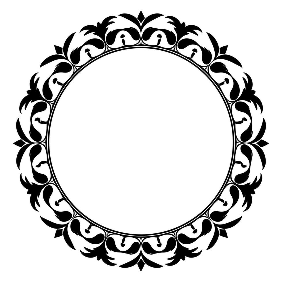 Vintage Decorative Ornamental Circle frame vector, Round vector ...