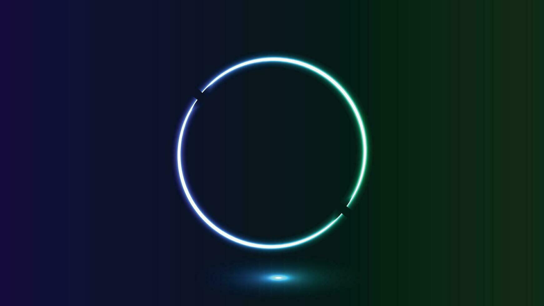 round picture frame design with glowing neon color effect with black ...