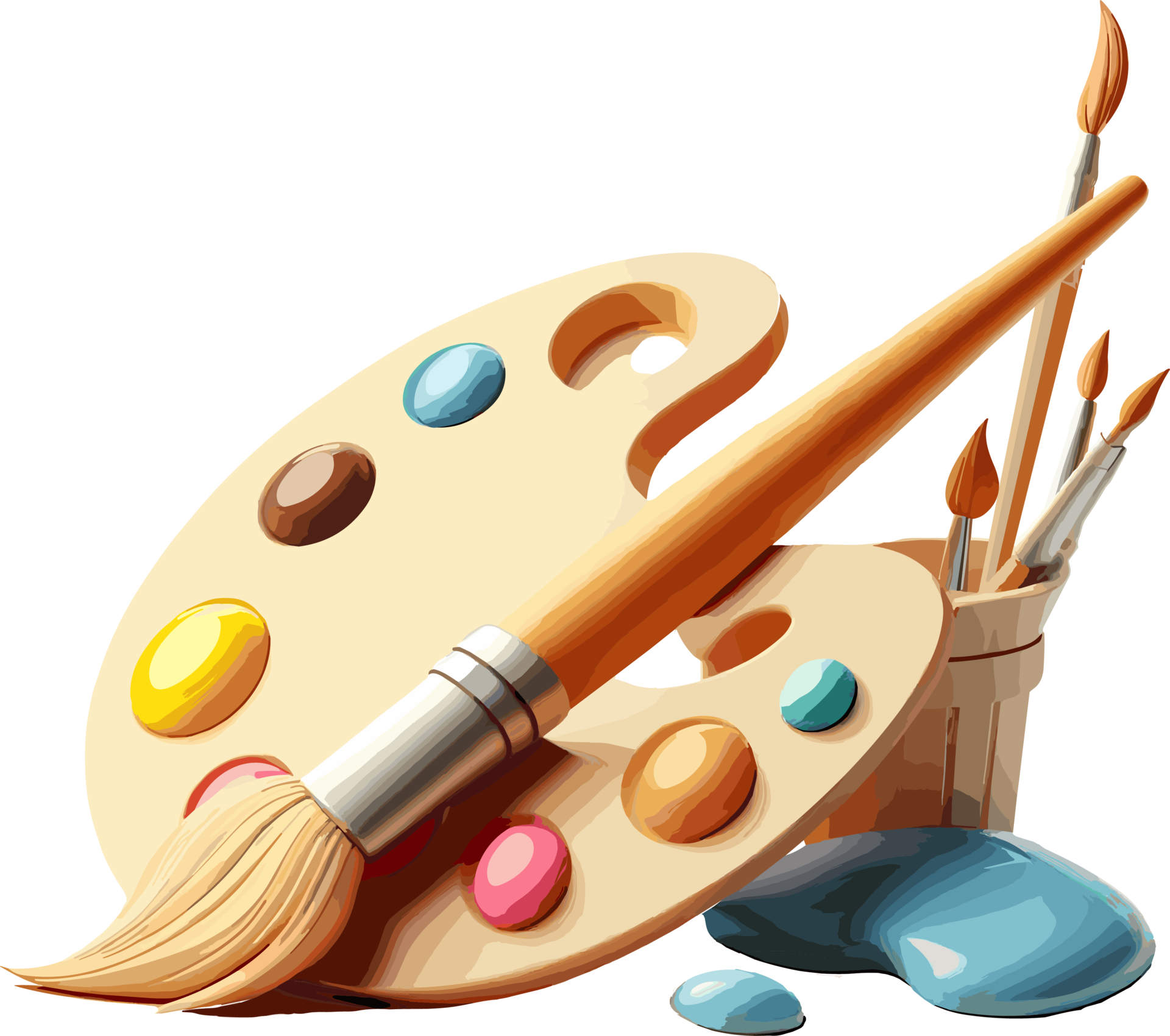 Color palette and paintbrush ,ai generated 33252197 PNG Color palette and paintbrush ,ai generated 33252197 PNG