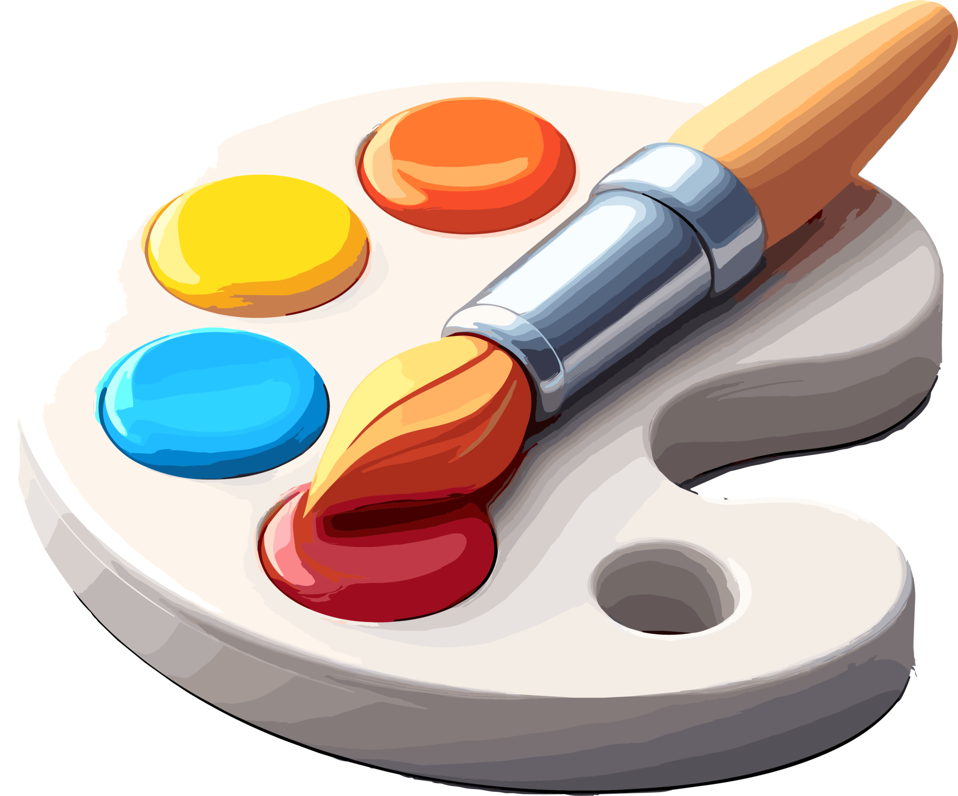 Color palette and paintbrush ,ai generated 33252203 PNG