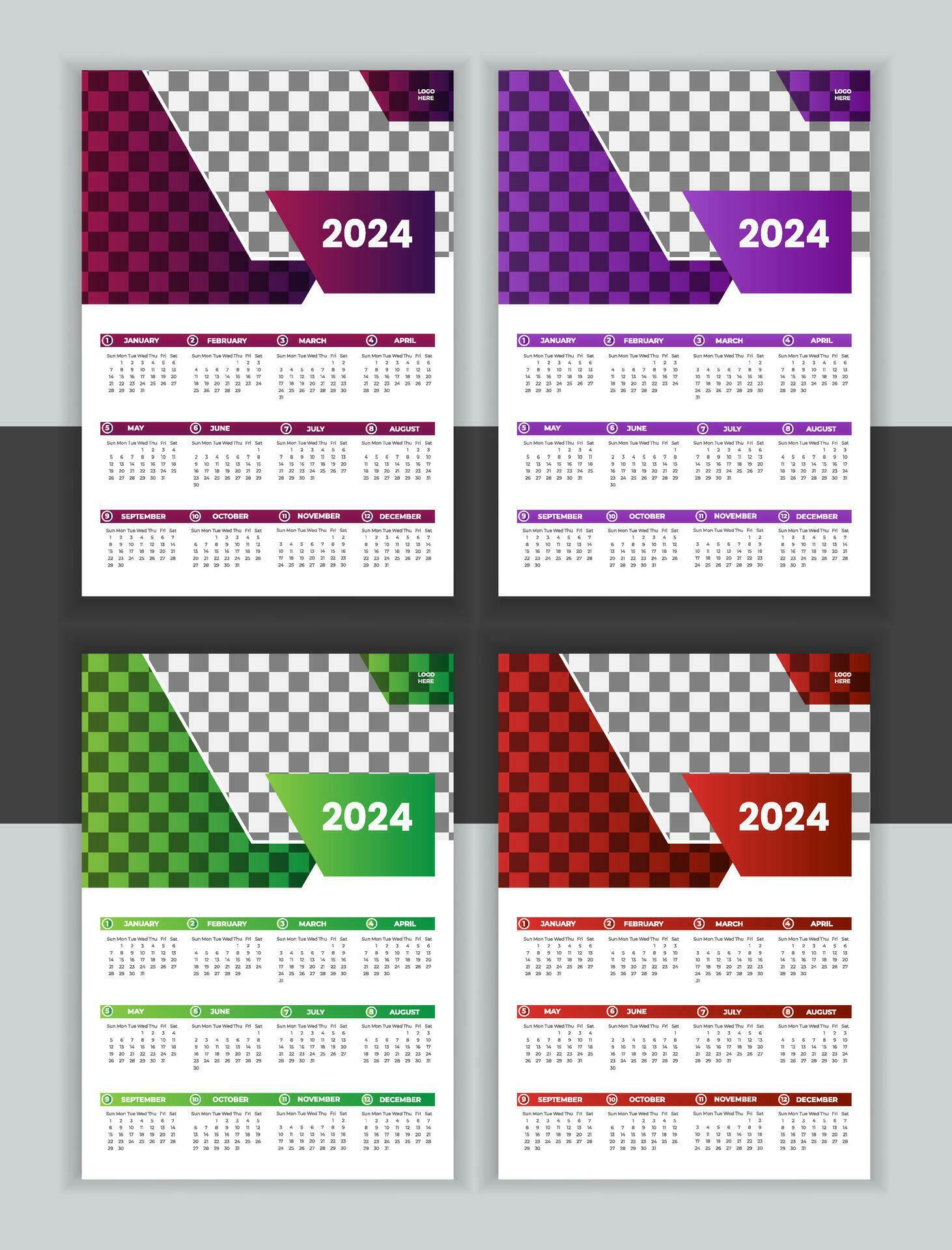 Vector Calendar Design Template 2024 33257520 Vector Art at Vecteezy