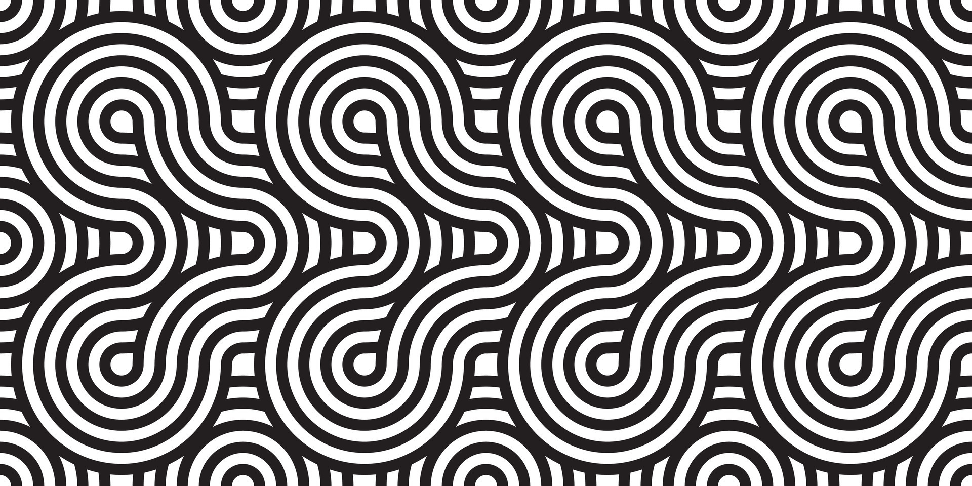 Abstract Lines Geometric Seamless Pattern Rounded Pattern Vector Repeat Endless Fabric