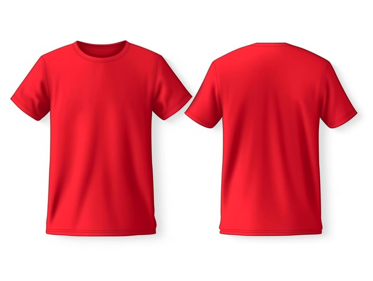 plain red t-shirt mockup design. front and back view. generative ai ... plain red t-shirt mockup design. front and back view. generative ai ...